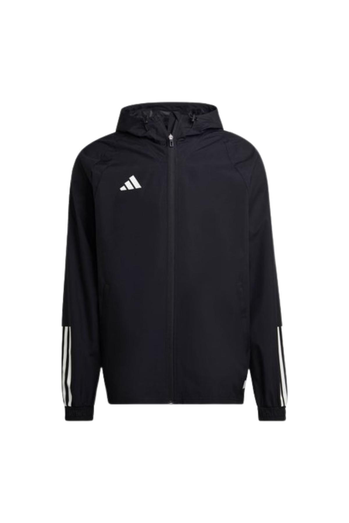 adidas Erkek Siyah Kapşonlu Yağmurluk Ceket TİRO 23 COMPETİTİON ALL ...