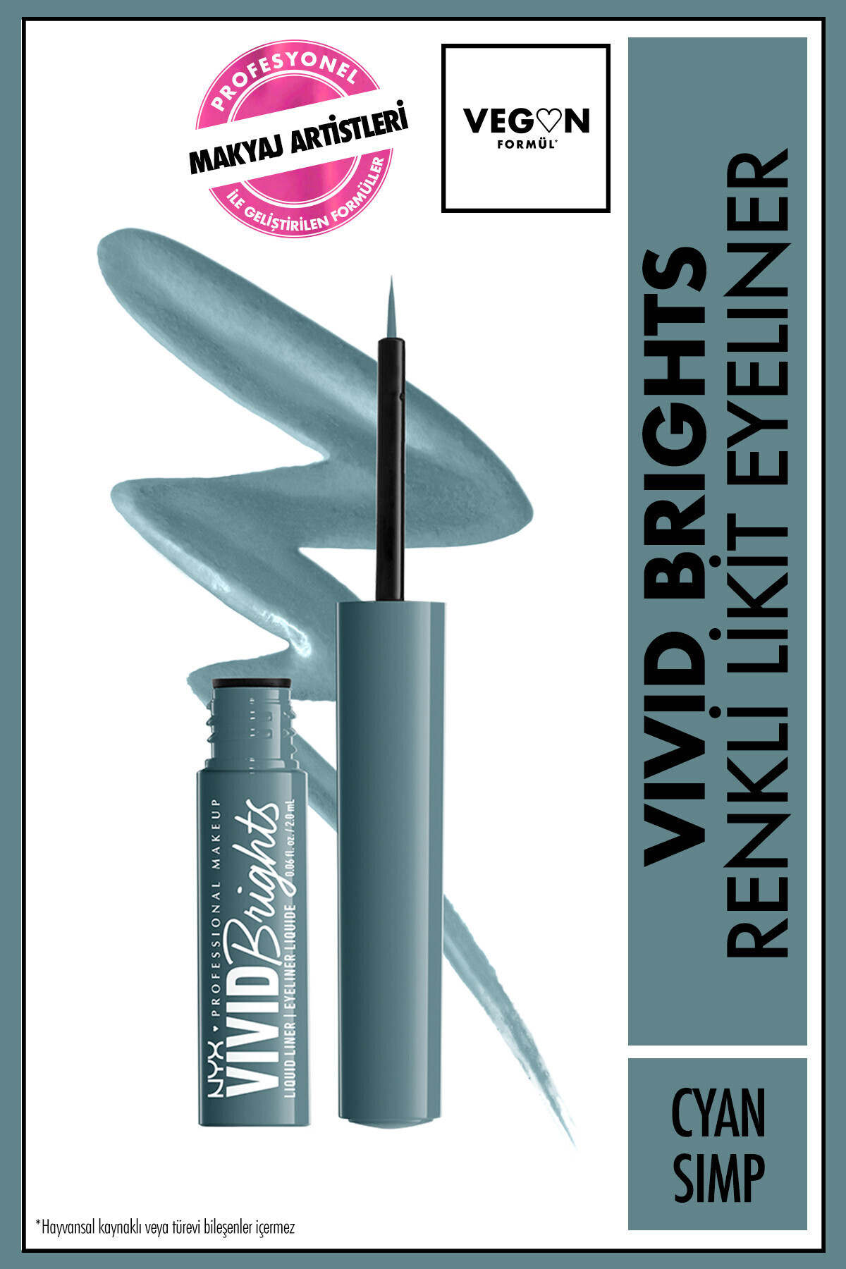 NYX Professional Makeup Vivid Brights Likit Eyeliner - Cyan Simp Fiyatı ...