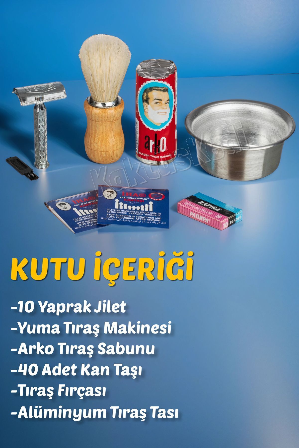 KaktüsKedi Yuma Manuel Tıraş Aleti - Geleneksel Tıraş Makinesi 6 Parça ...
