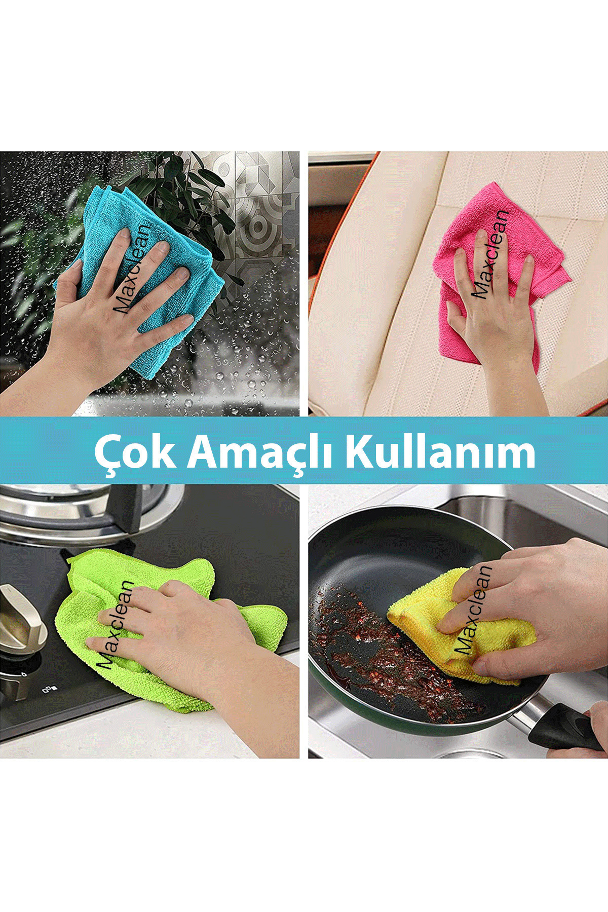 MaxClean Mikrofiber Temizlik Bezi 20'li 40x40 Mutfak Yer Banyo Temizleme Bezi - Fiyatı, Yorumları