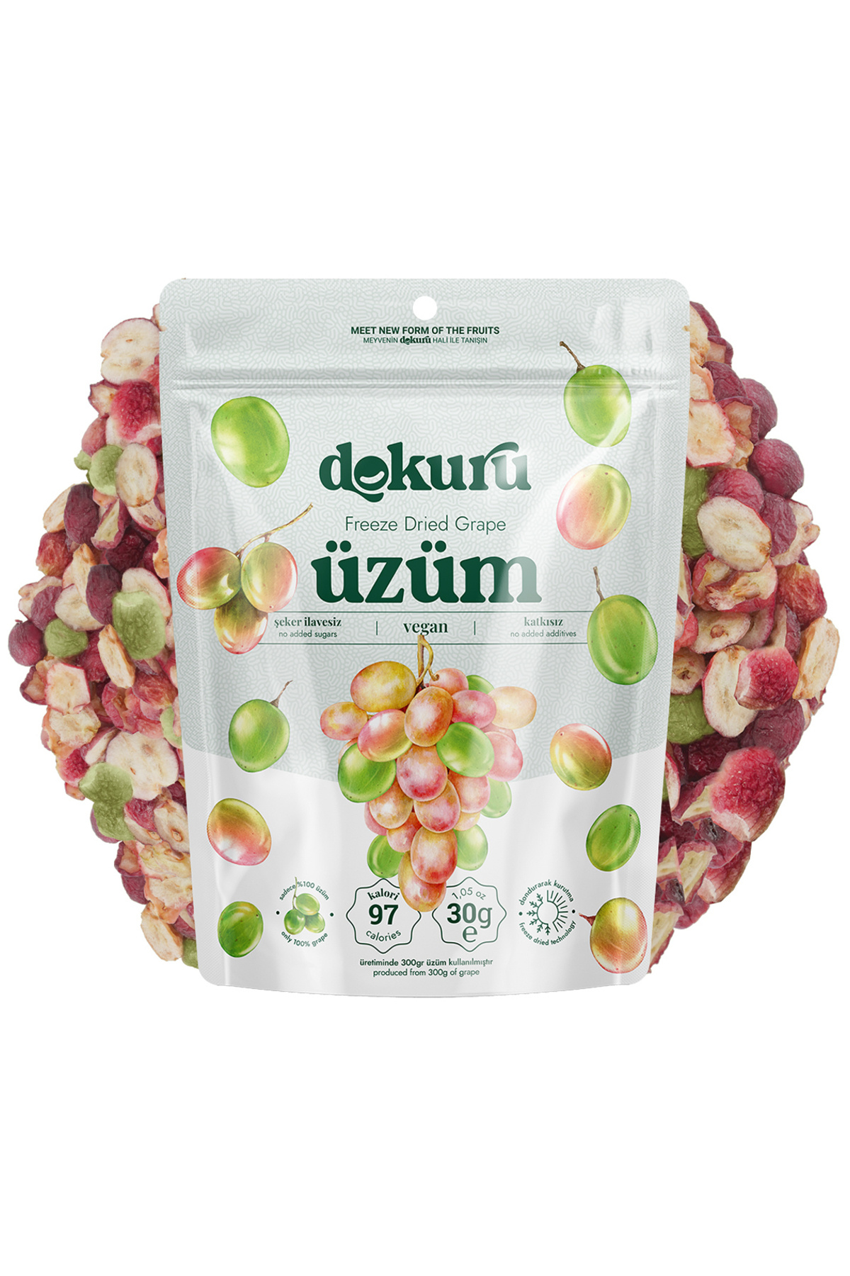 dokuru Üzüm Kurusu Meyve Cipsi - Dondurularak Kurutulmuş Freeze Dried ...