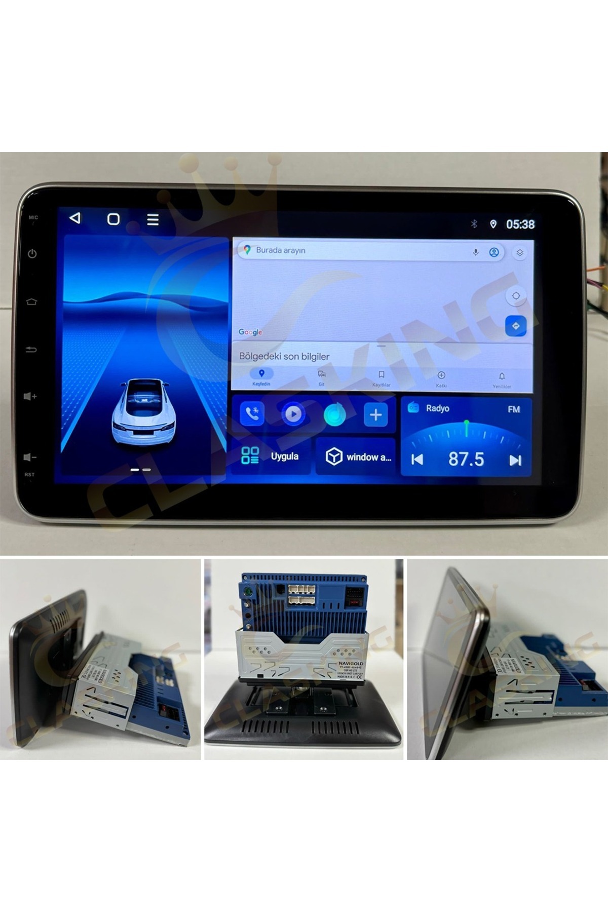 ClasKing YT-4400 4/64gb uyumlu Android Tek Din 10''inch oto araba multimedya teyp car play-USB ...