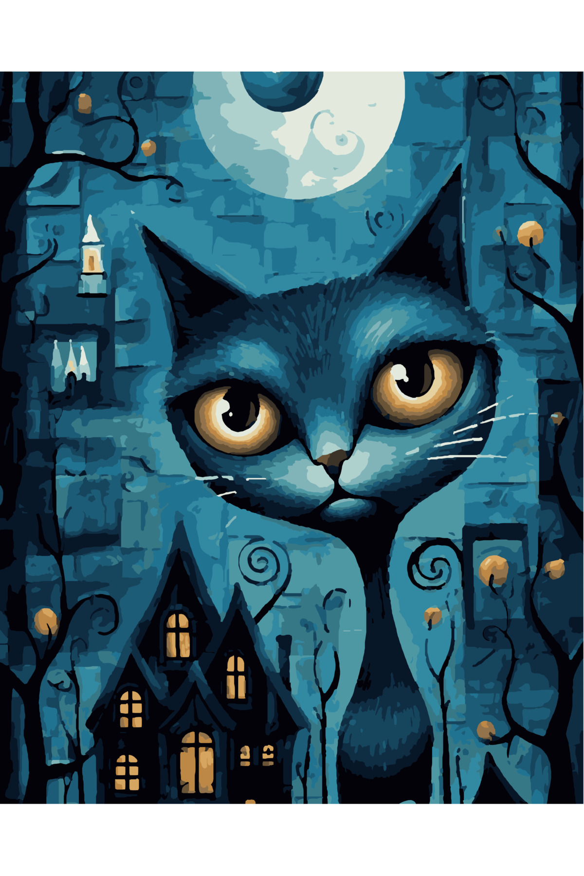 Lamba Cini Sayılarla Boyama Kasnaklı Tablo Seti Fırça Boya Dahil 40x50 ...