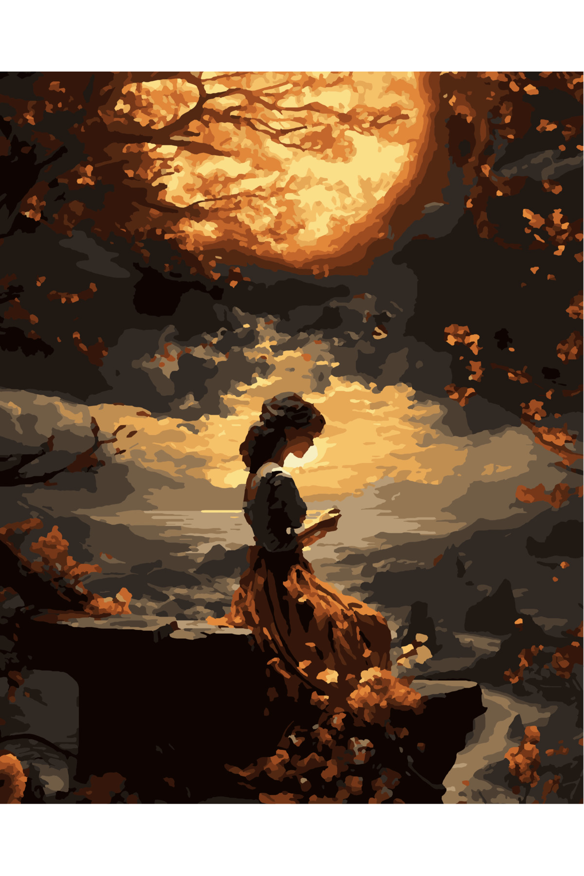 Lamba Cini Sayılarla Boyama Kasnaklı Tablo Seti Fırça Boya Dahil 40x50 ...