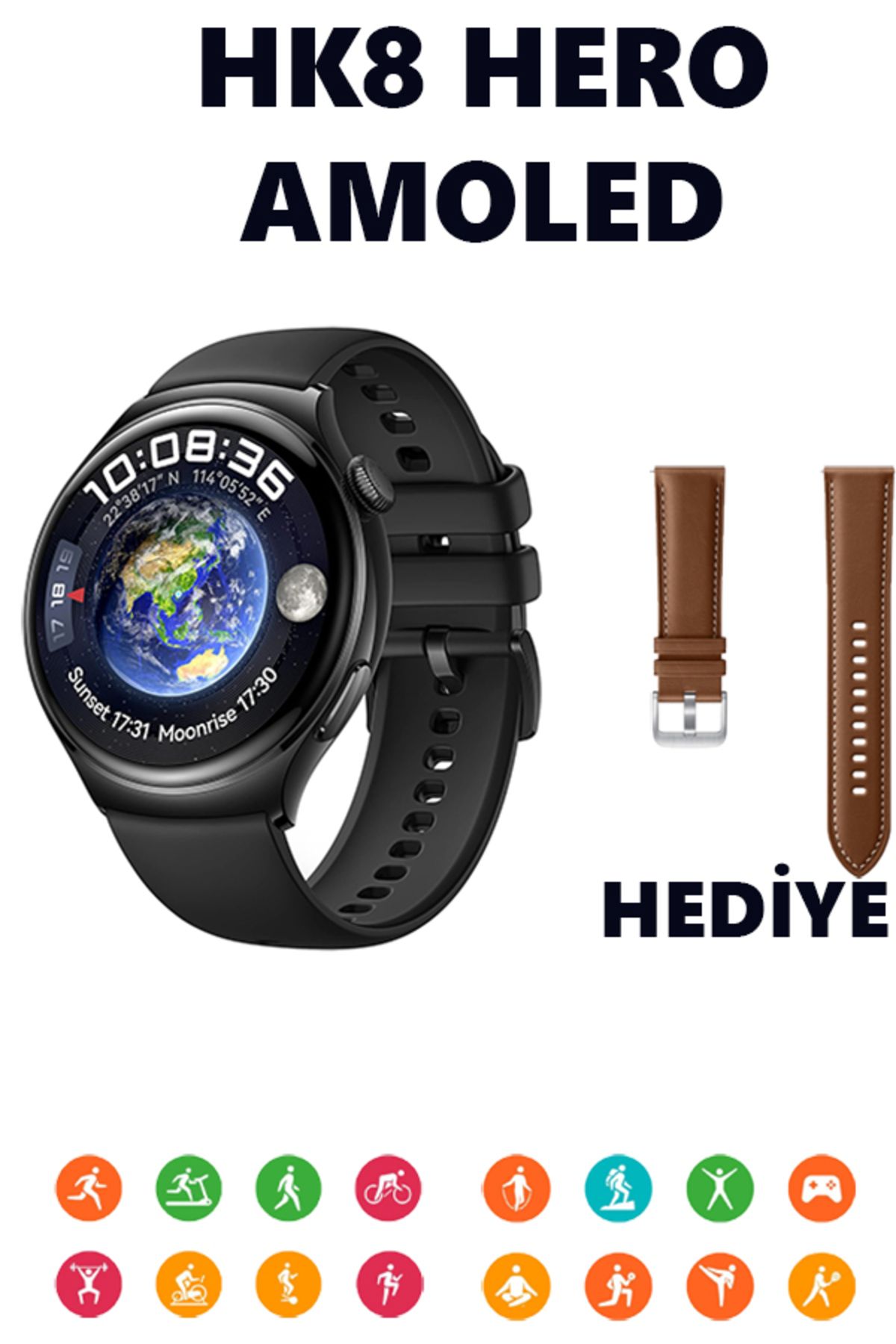 Wearfitpro Hk8 Hero Amoled Yeni 2024 Yuvarlak Akıllı Saat 320x240 Hd ... Wearfitpro Hk8 Hero Amoled Yeni 2024 Yuvarlak Akıllı Saat 320x240 Hd ...