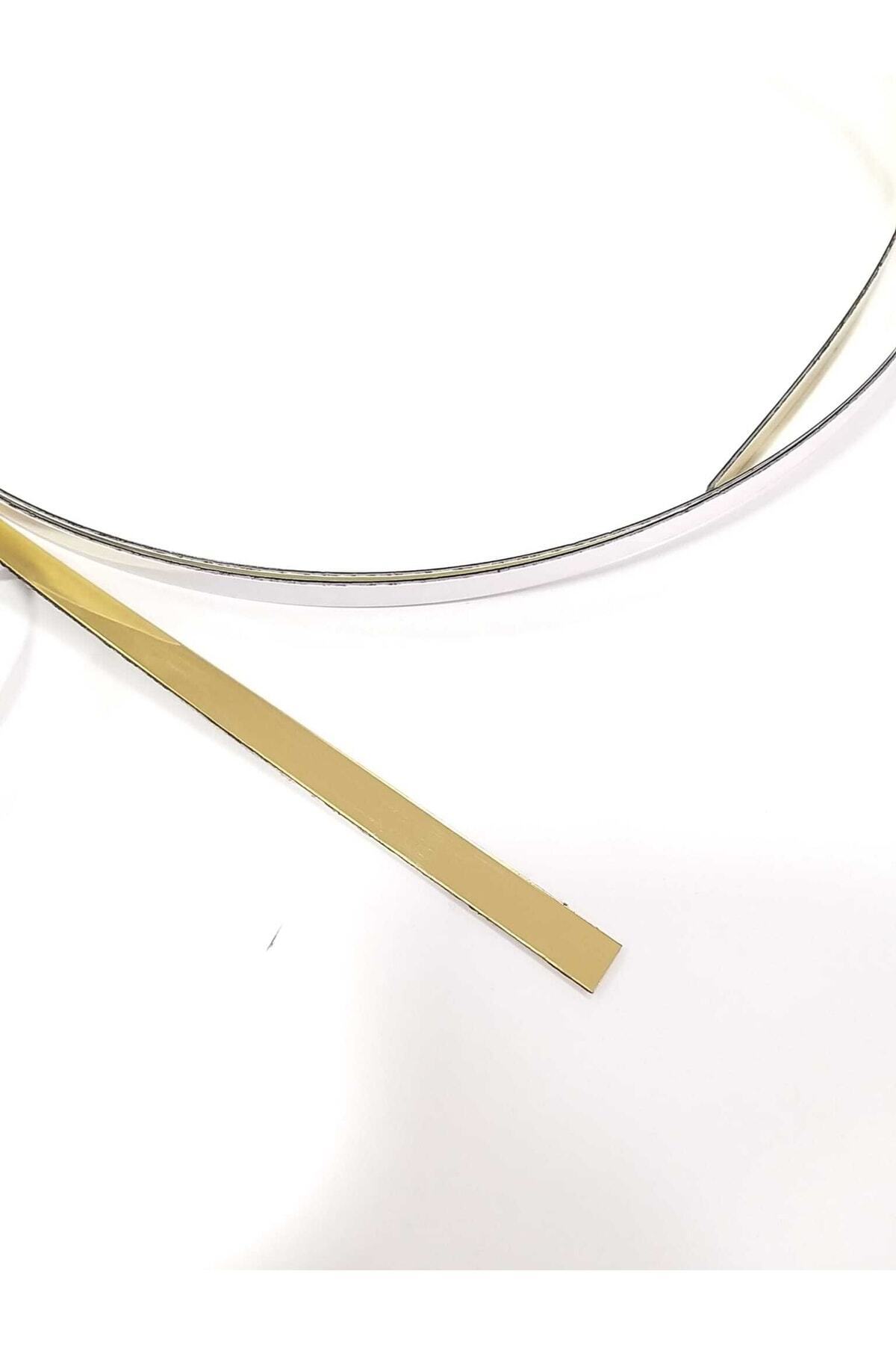 ARON HIRDAVAT Bg (18MM) Dekoratif Yapışkanlı (GOLD) Aynalı Pleksi Şerit Mobilya Dolap Süsü Altın ...