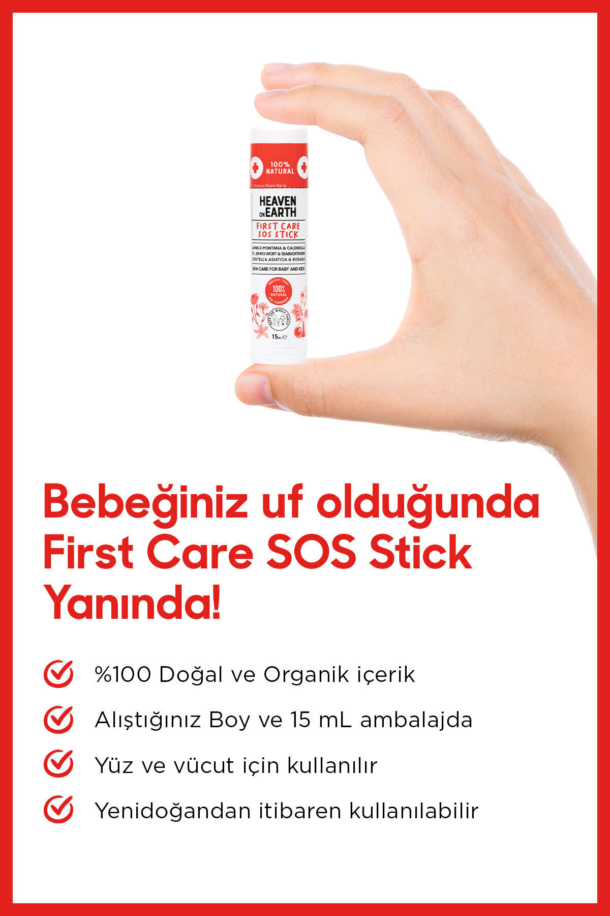 Heaven on Earth First Care Sos Stick 15 ml X2 %100 Doğal Organik ...