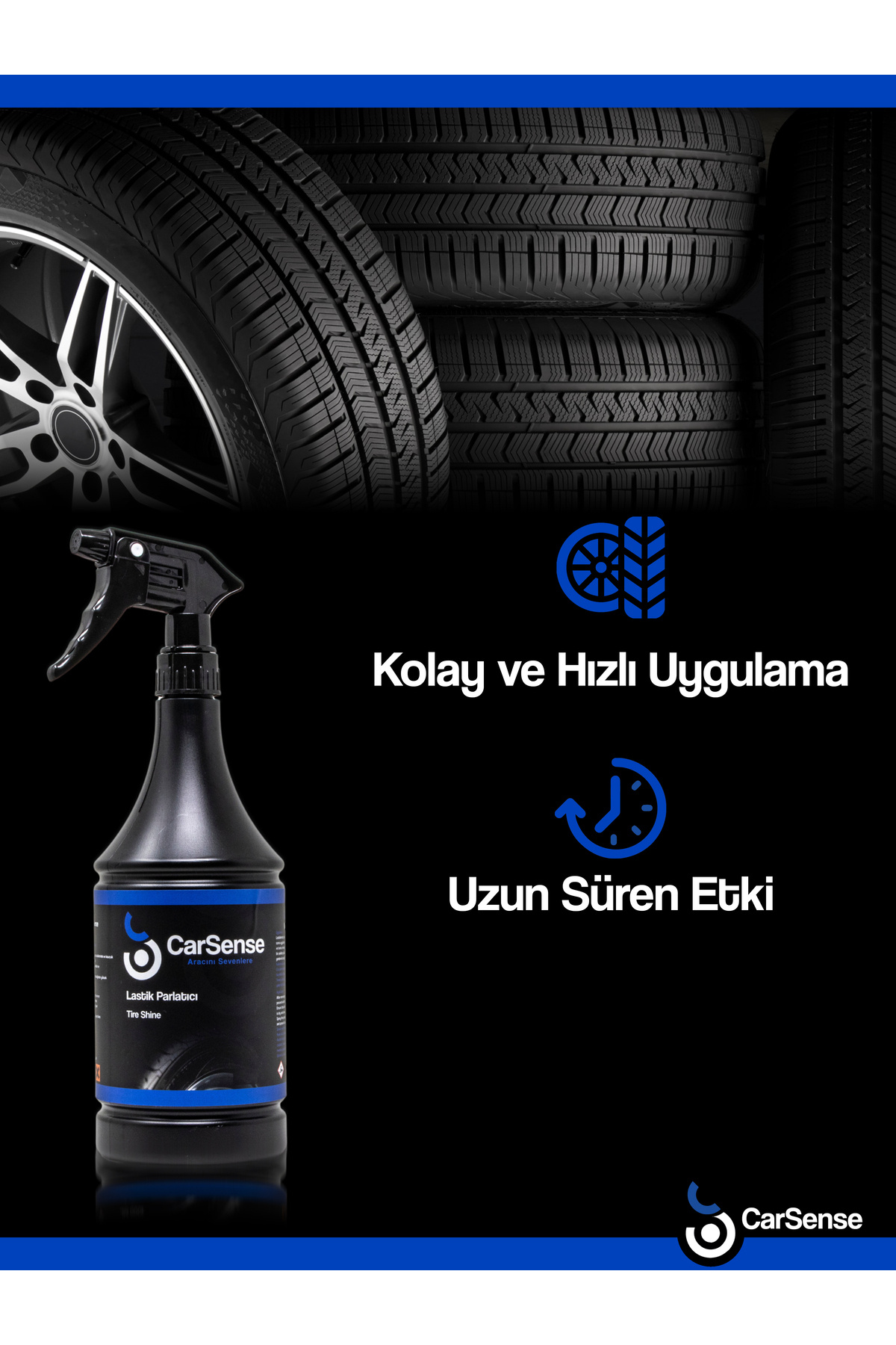CarSense Lastik Parlatıcı ve Koruyucu 1000 ml + Parlatma Süngeri ...
