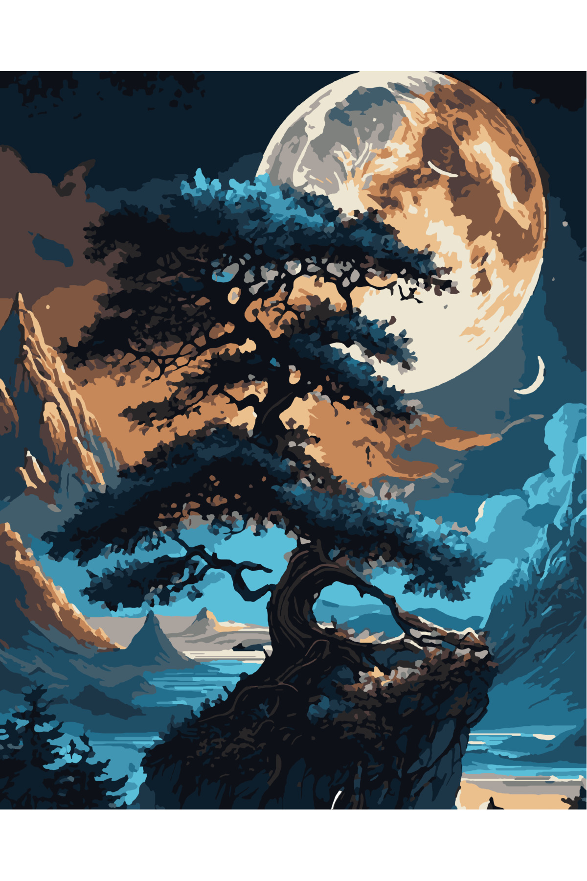 Lamba Cini Sayılarla Boyama Kasnaklı Tablo Seti Fırça Boya Dahil 40x50 ...