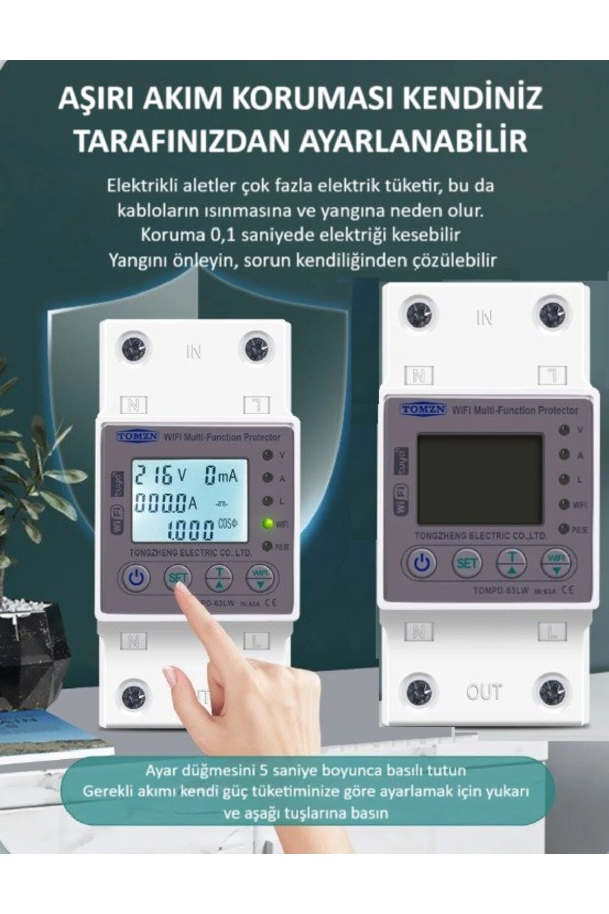TOMZN Kaçak Akım Koruma Rölesi ve Yüksek Voltaj ve Akım Koruyucu Röle ...