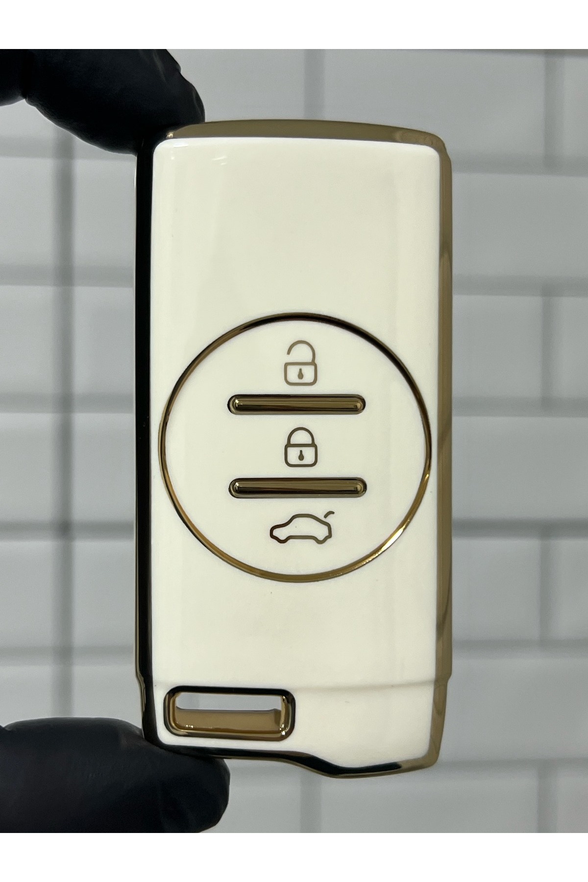 GMA KEYS Lüx Chery Tiggo 7 Pro 3 Buton Smart Nano Anahtar Kılıfı Beyaz ...