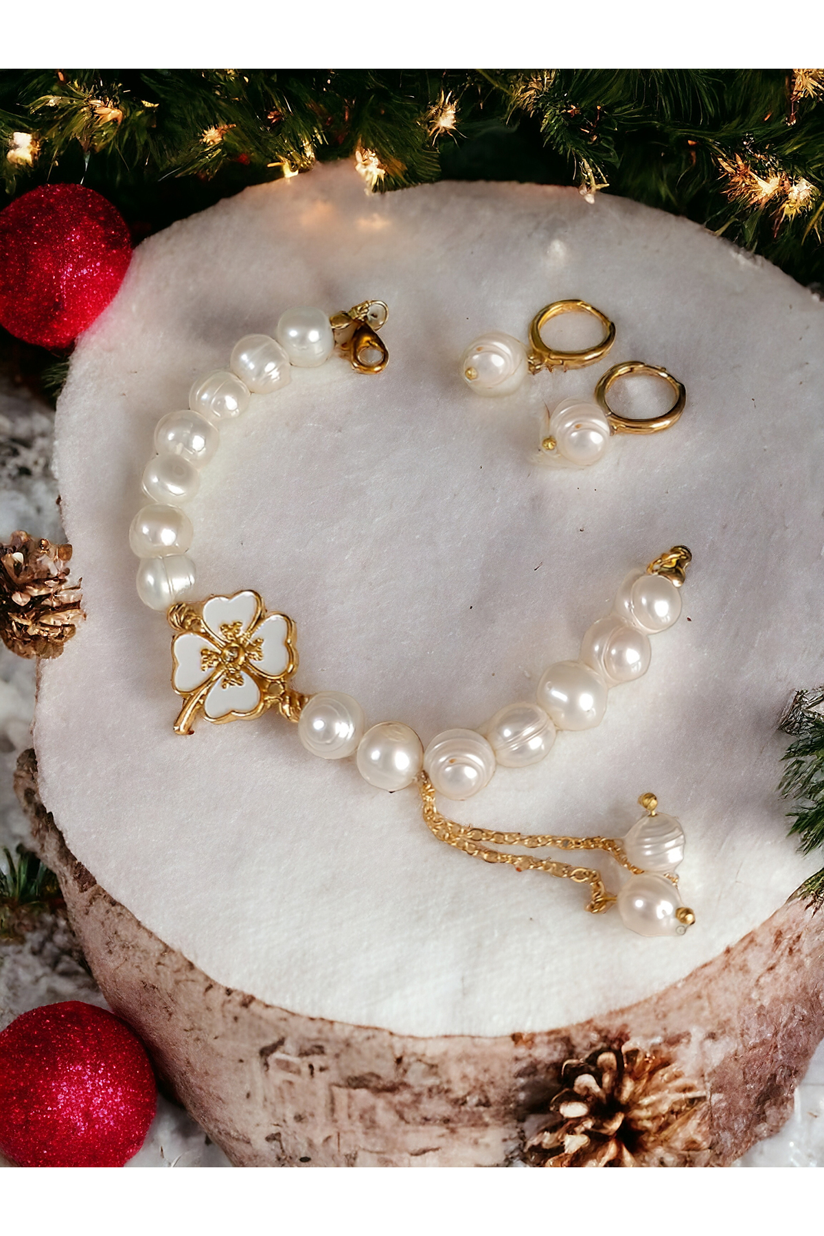 MinimalistTasarım Gerçek Inci Set , Gerçek Inci Bileklik , Gerçek Inci ...