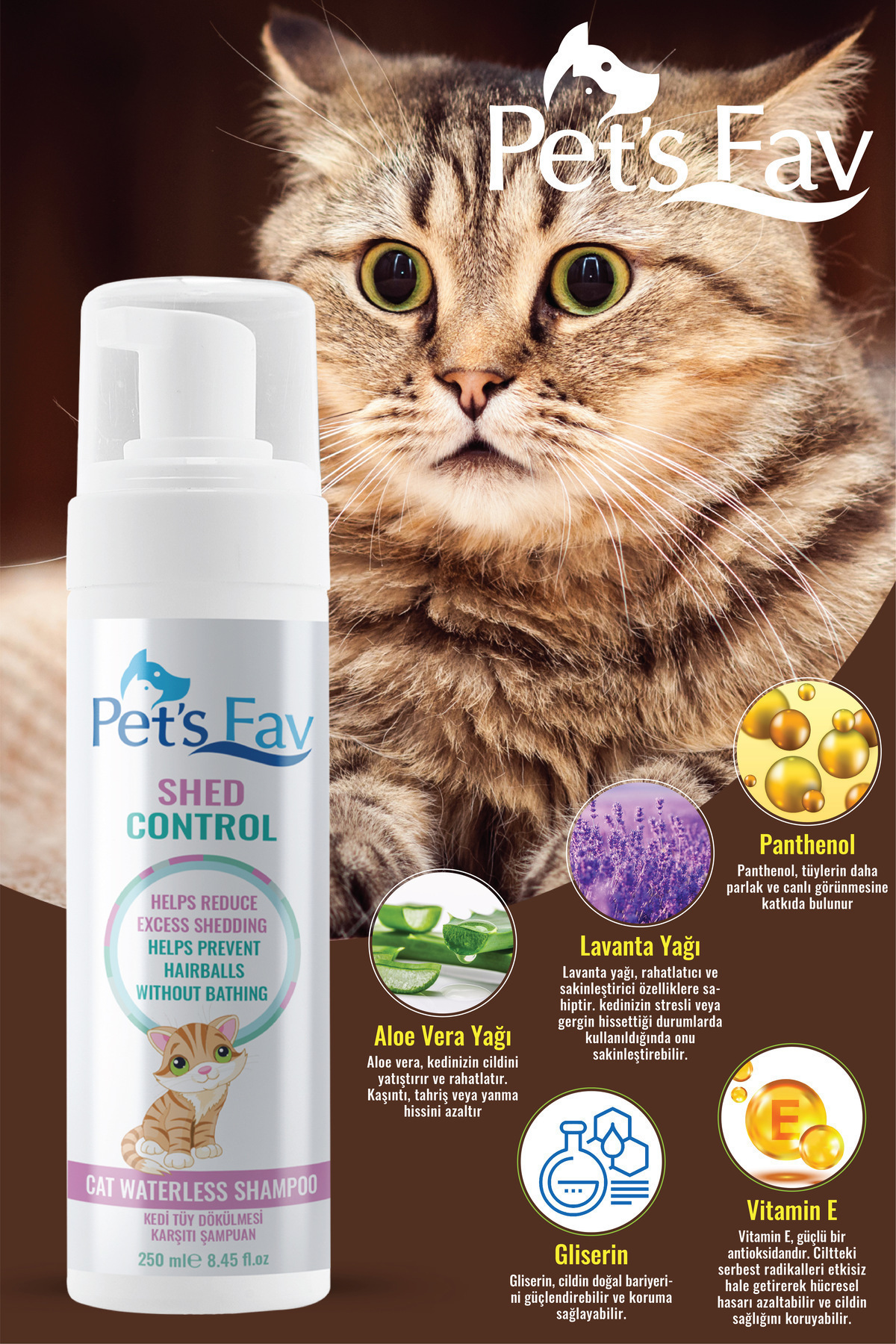 Pets Fav Kedi Tüy Dökülmesi Karşıtı Doğal ve Organik Kuru Köpük Şampuanı Fiyatı, Yorumları ...