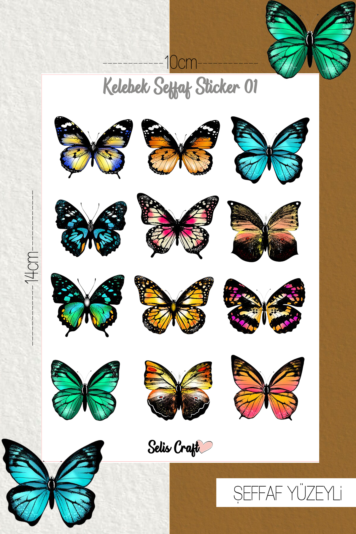 SelisCraft Kahve Temalı Şeffaf Sticker Seti 04 Ajanda Planlayıcı Bullet ...