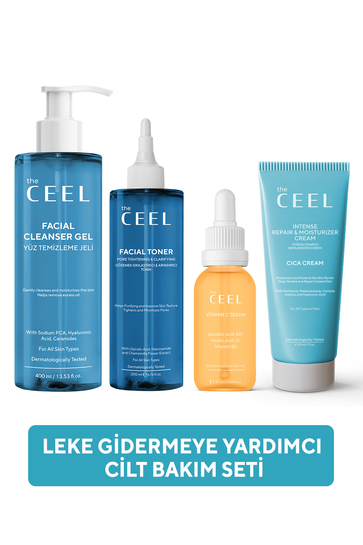 The Ceel Leke Gidermeye ve Cildi Onarmaya Yardımcı 4'lü Cilt Bakım Seti ...