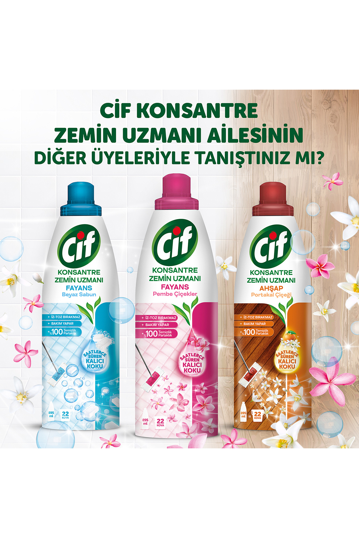 Cif Konsantre Zemin Uzmanı Fayans Beyaz Sabun %100 Temizlik Ve ...