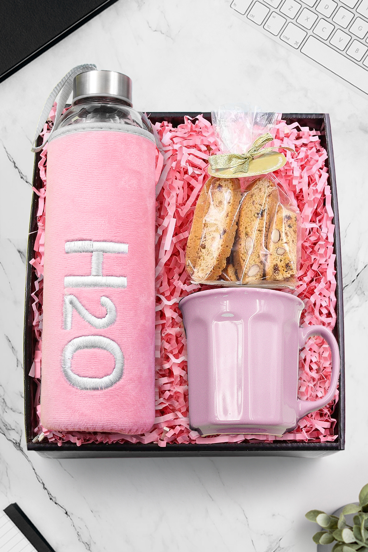 Trendmiya Özel Peluş Kılıflı 600Ml Pembe Renk Cam Matara & Modern Pembe ...
