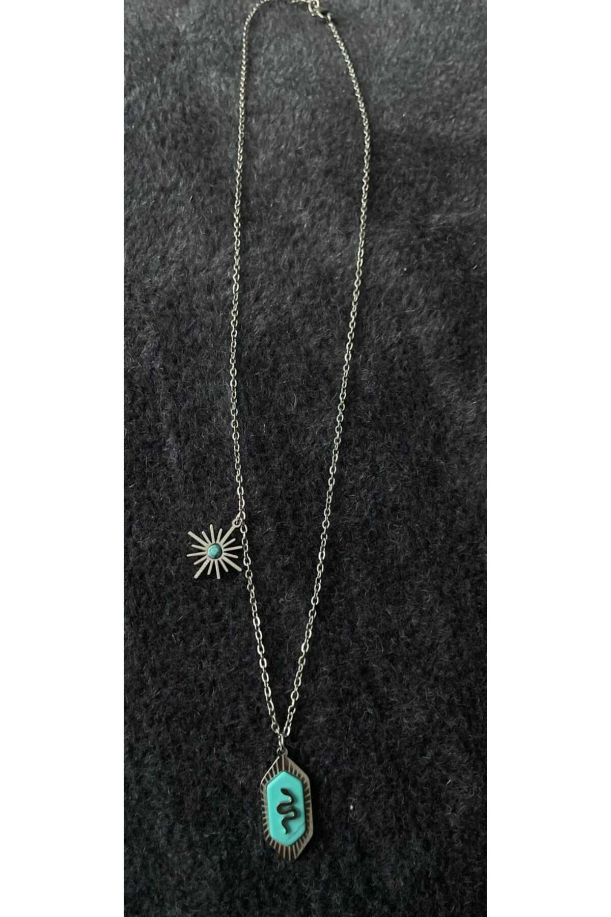 İDİL Gümüş renkli yılan figürlü çelik kolye Fiyatı, Yorumları - Trendyol