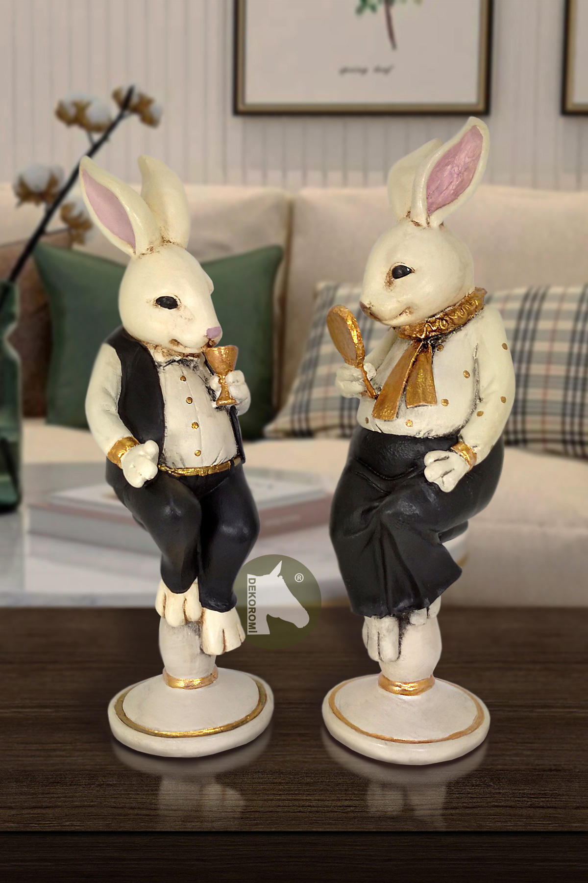 Dekoromi Dekoratif Zengin Tavsanlar Biblo Seti - Fiyatı, Yorumları