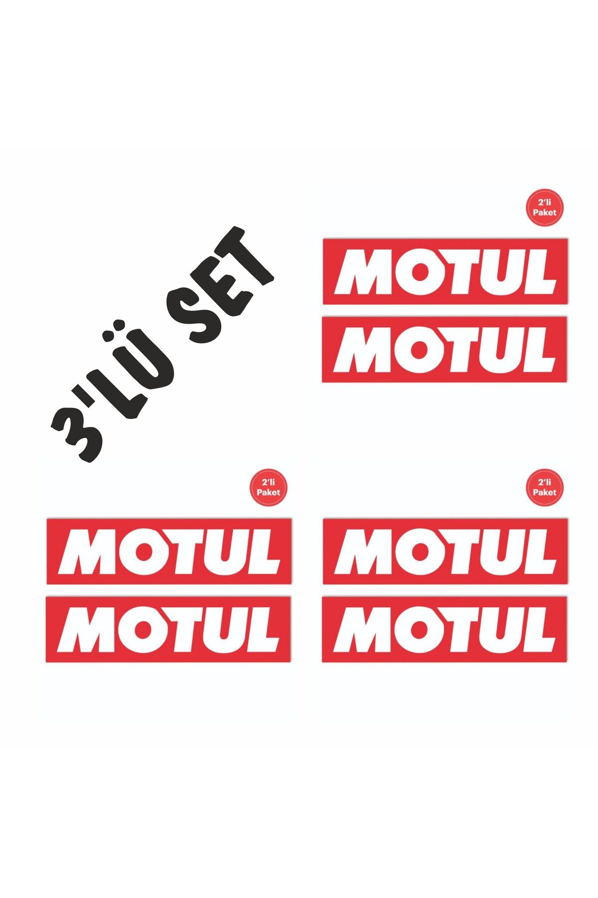 starthediyelik MOTUL STICKER 3'LÜ SET REFLEKTÖRLÜ 4,5x15cm ARABA ...