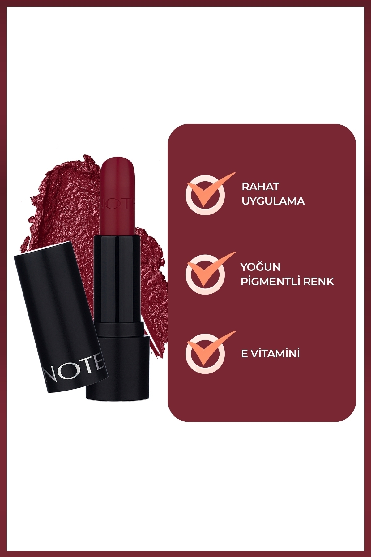 Note Cosmetics Deep Impact Lipstick Kremsi Dokulu Yarı Parlak Ruj 14 ...