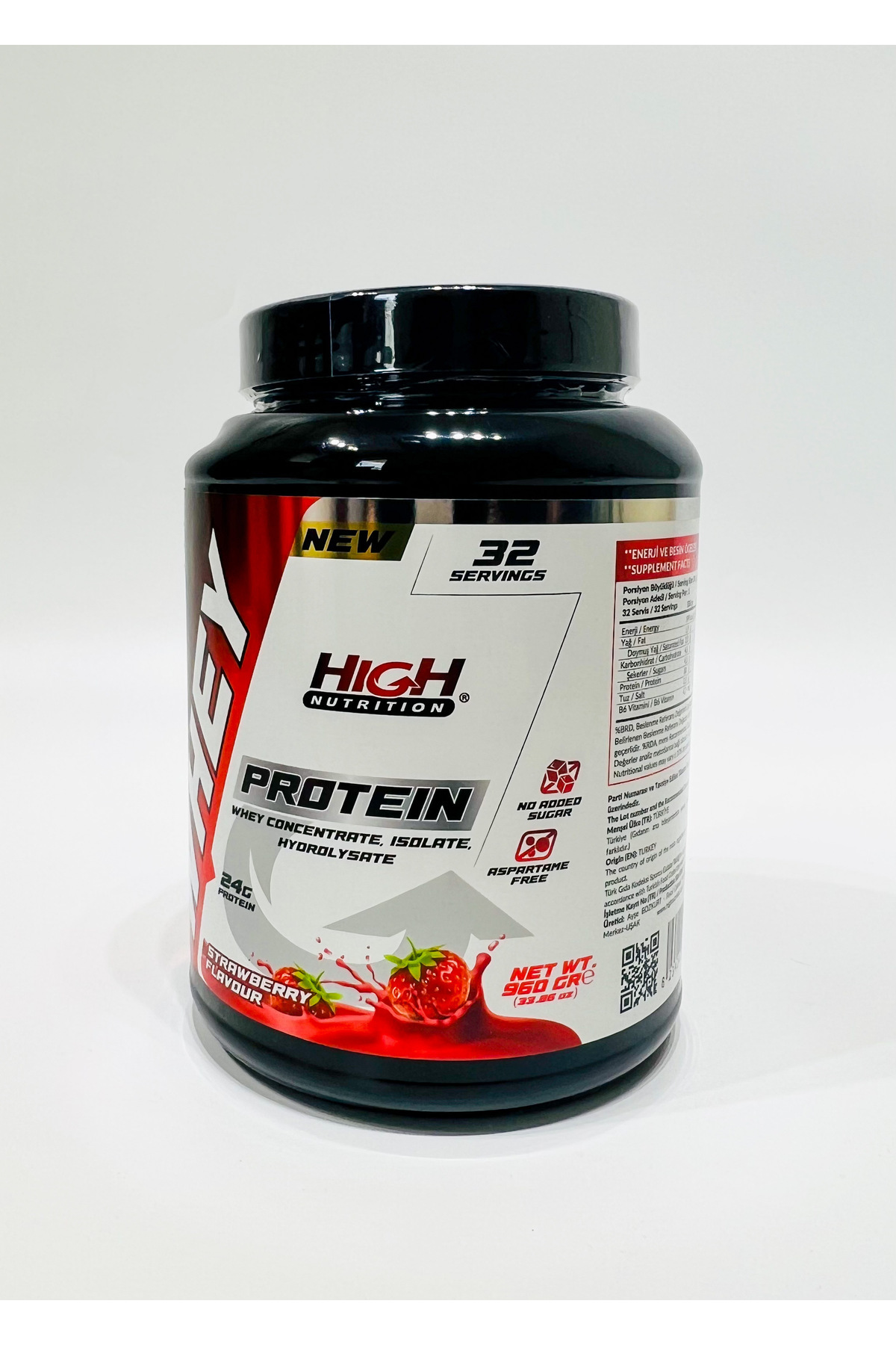 High Nutrition Nutrition Whey Protein 960gr Çilek Aromalı Protein Tozu ...