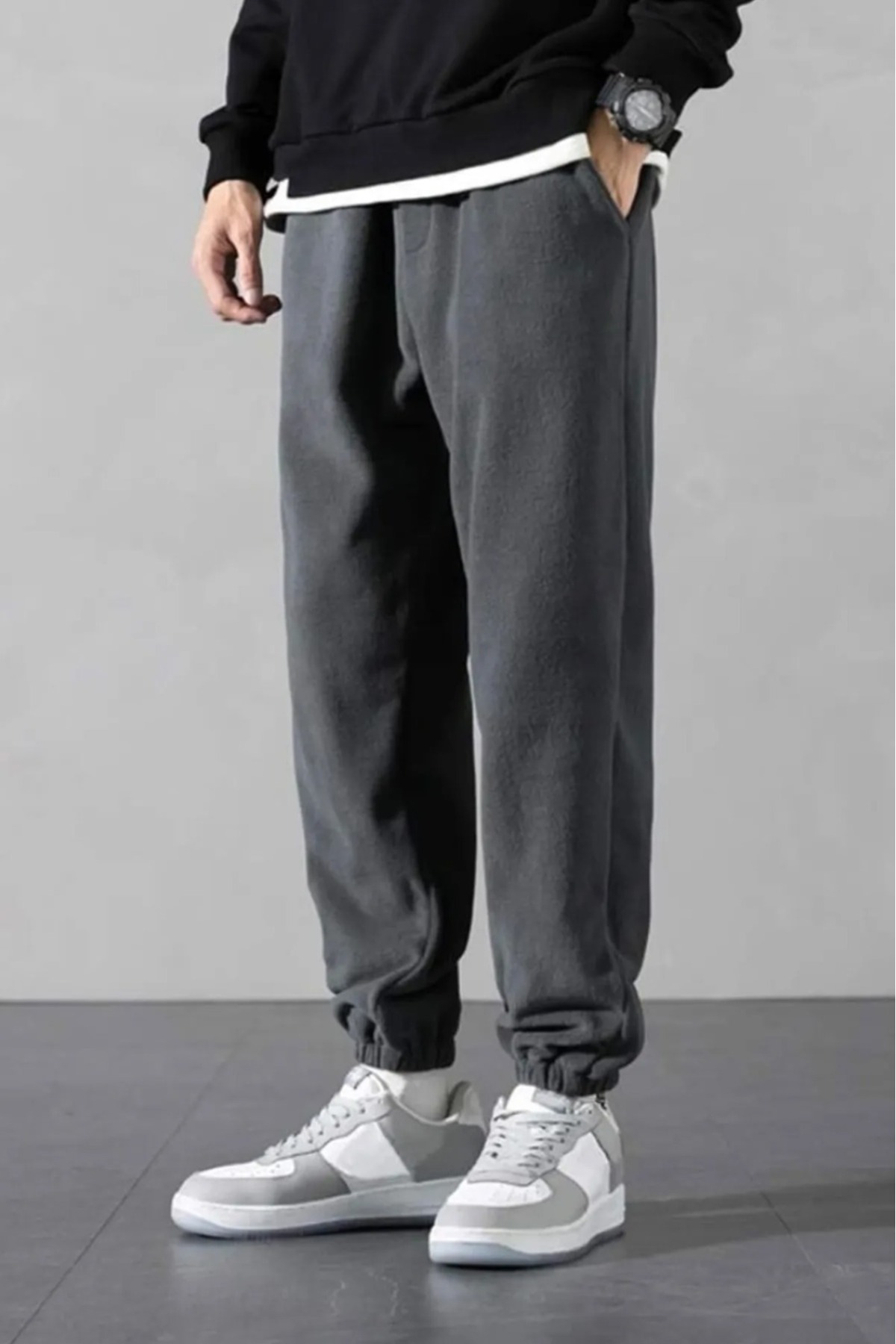 belean Polar Kumaş Oversize Antrasit Erkek Eşofman Altı Fiyatı ...