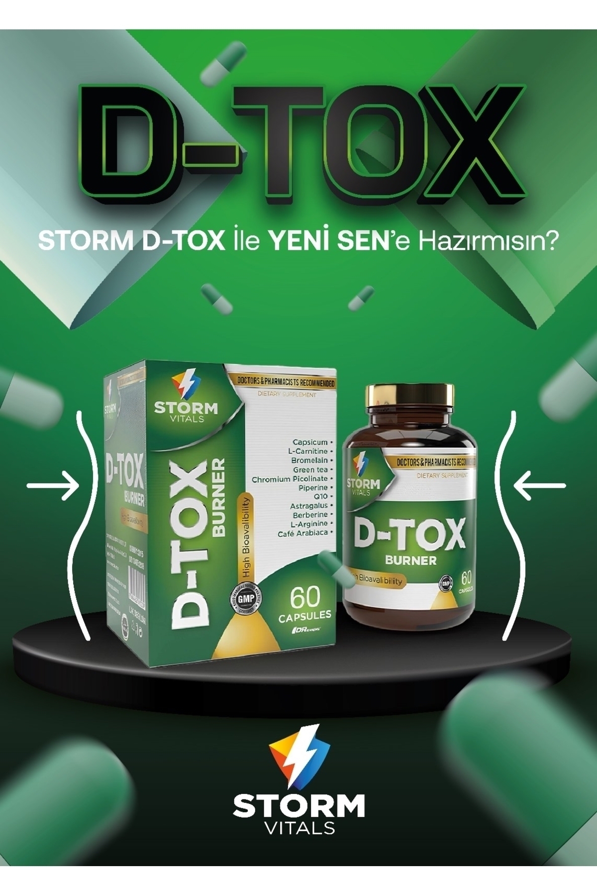 STORM VİTALS D-tox Burner- Sağlıklı Diyet Ve Detoks Formülü 60 Kapsul Fiyatı, Yorumları - Trendyol