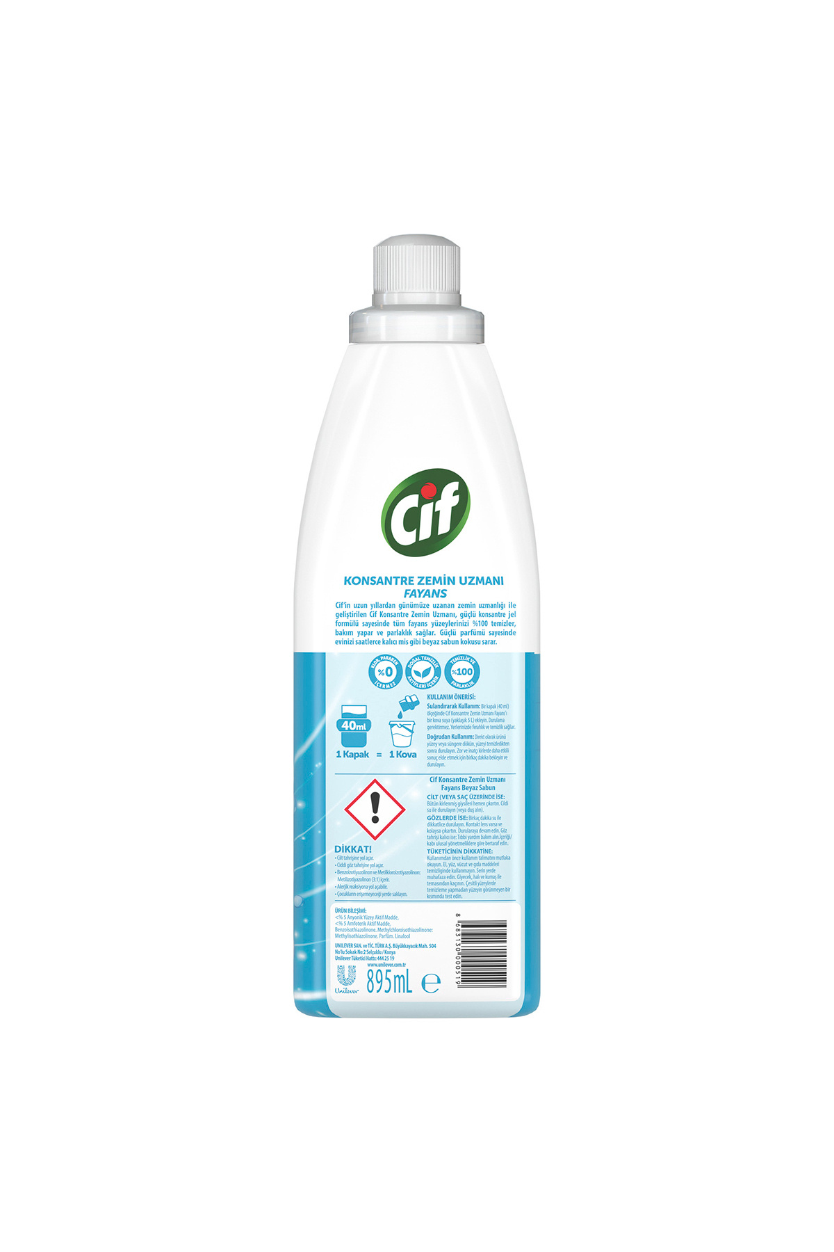 Cif Konsantre Zemin Uzmanı Fayans Beyaz Sabun %100 Temizlik Ve ...