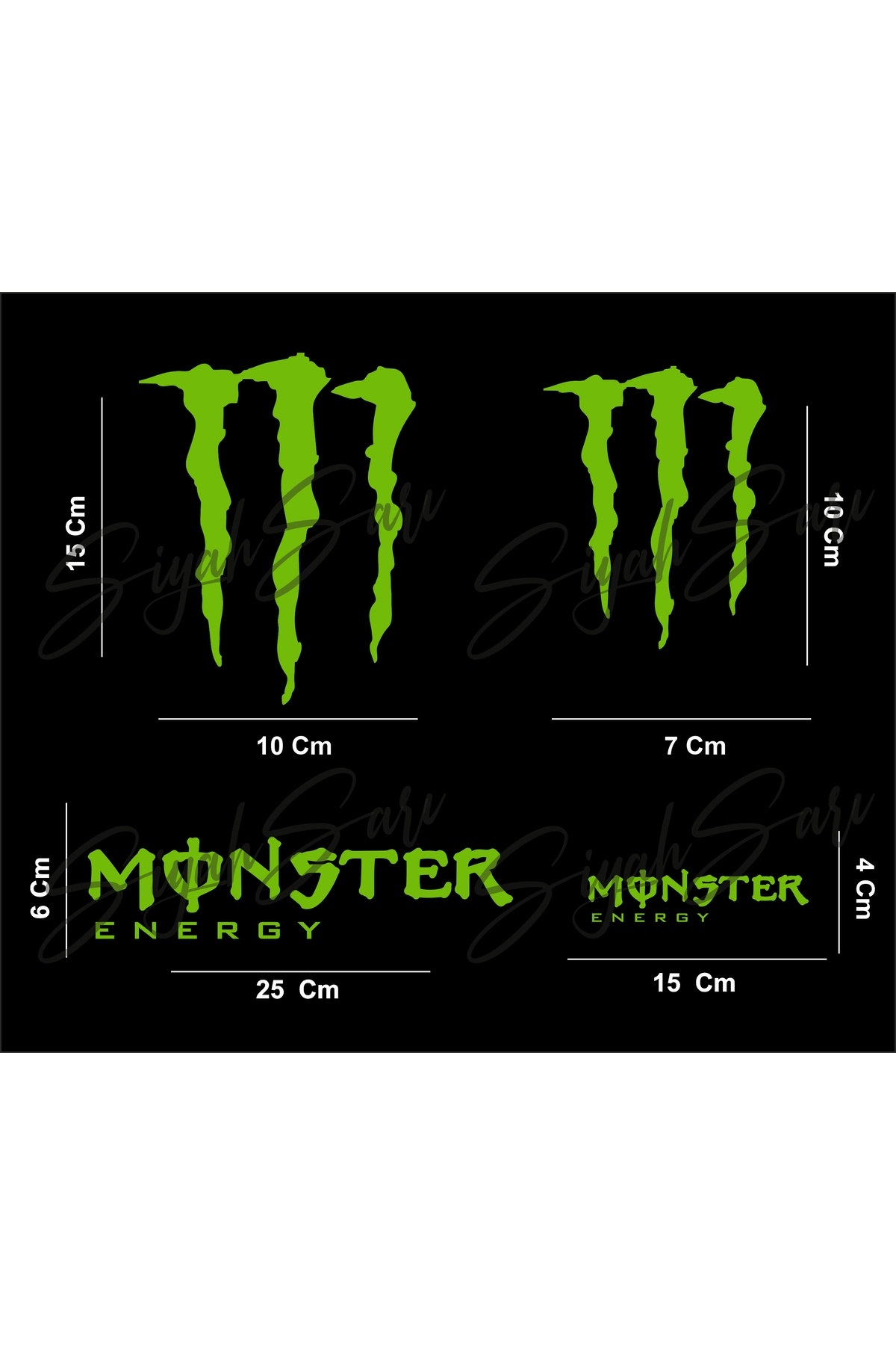 S&S HEDİYELİK EŞYA Monster Pençe Uyumlu Yeşil Motor Kask Arma Depo ...