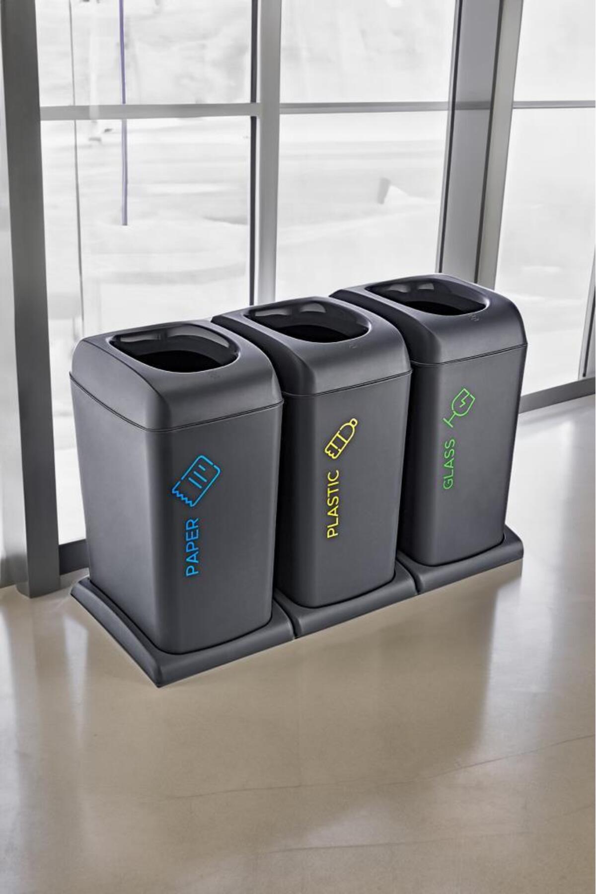 Smartware 2'li Set Soft Tekerlekli Plastik-kağıt Geri Dönüşüm Kutusu 40 ...