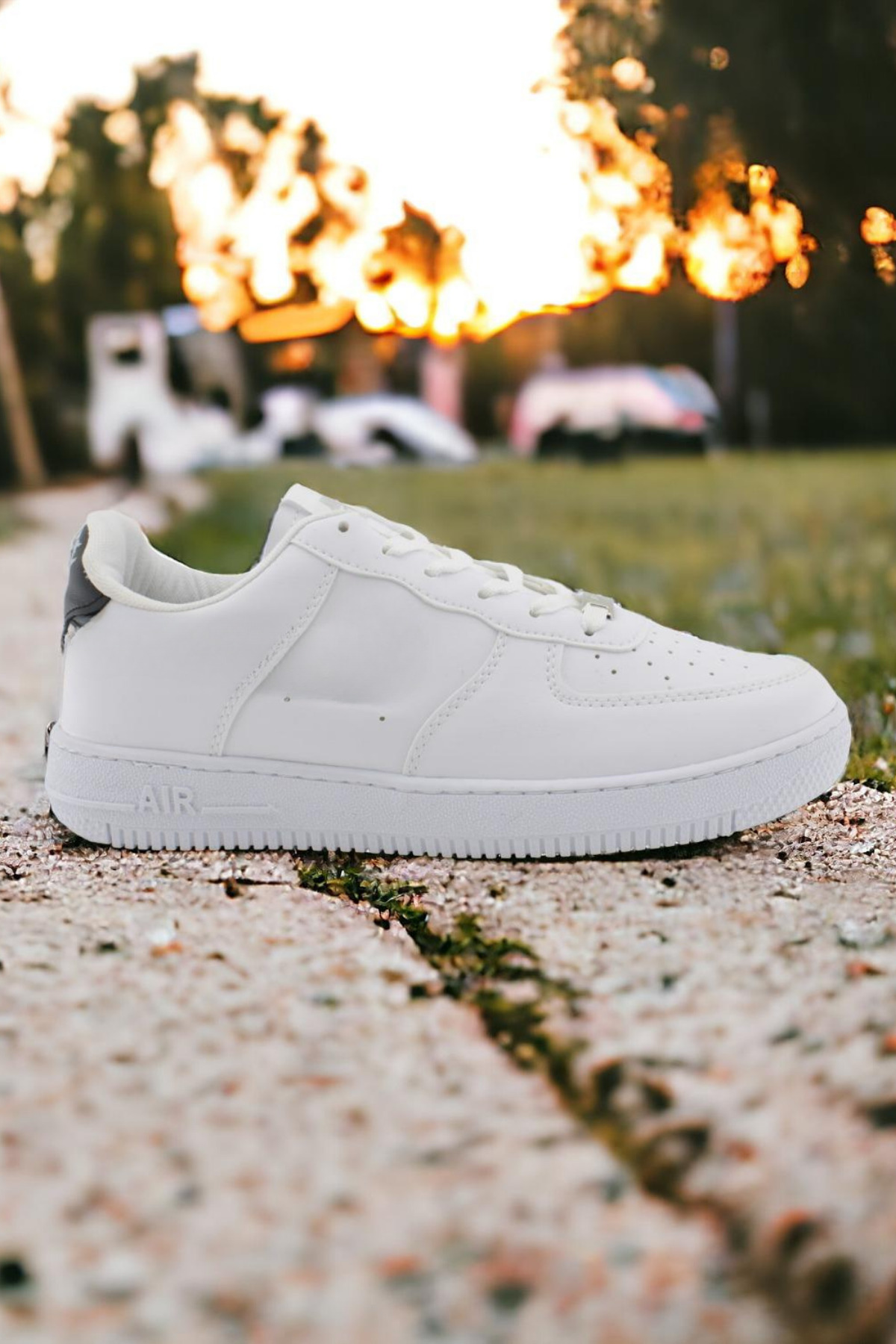 YAKAMEL Unisex White-Black Air Sneaker Daily Force Sports Shoes- Trendyol