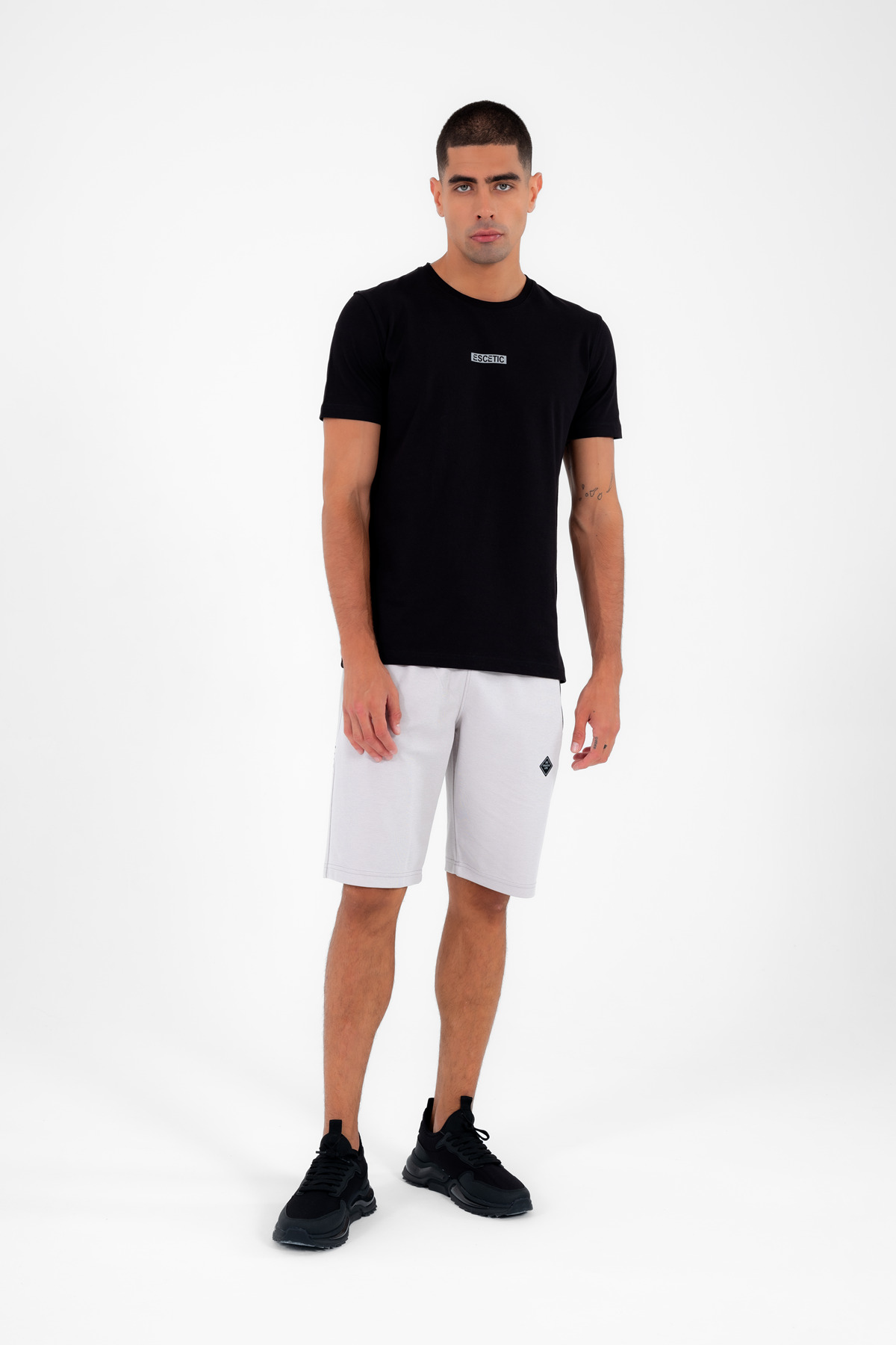 Escetic Gri Erkek Abd Pike Nefes Alan Kumaş Casual Spor Şort B1142 ...