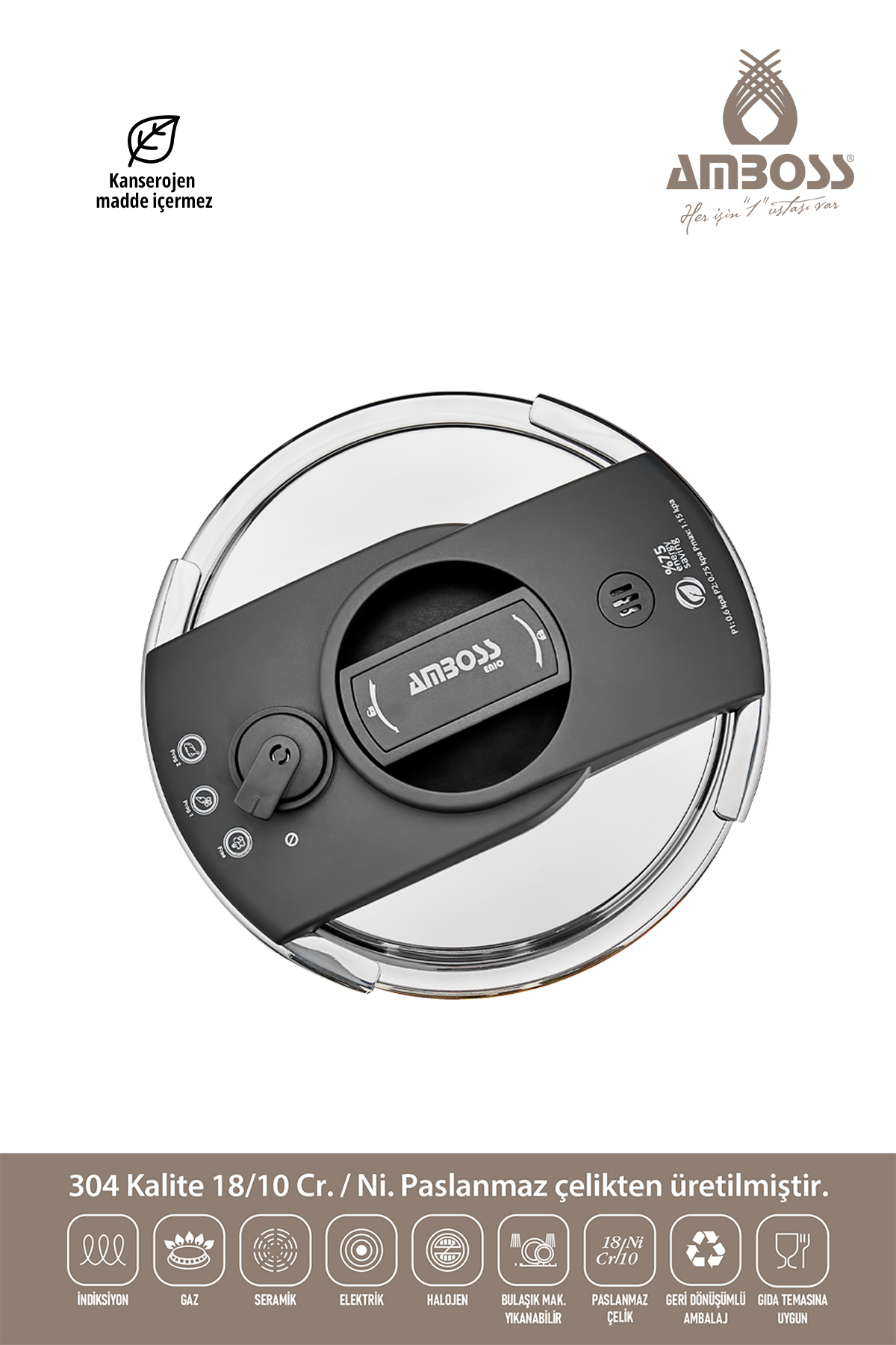 Amboss Enio Matik Paslanmaz Çelik 22 Cm 4 Lt Düdüklü Tencere Fiyatı ...