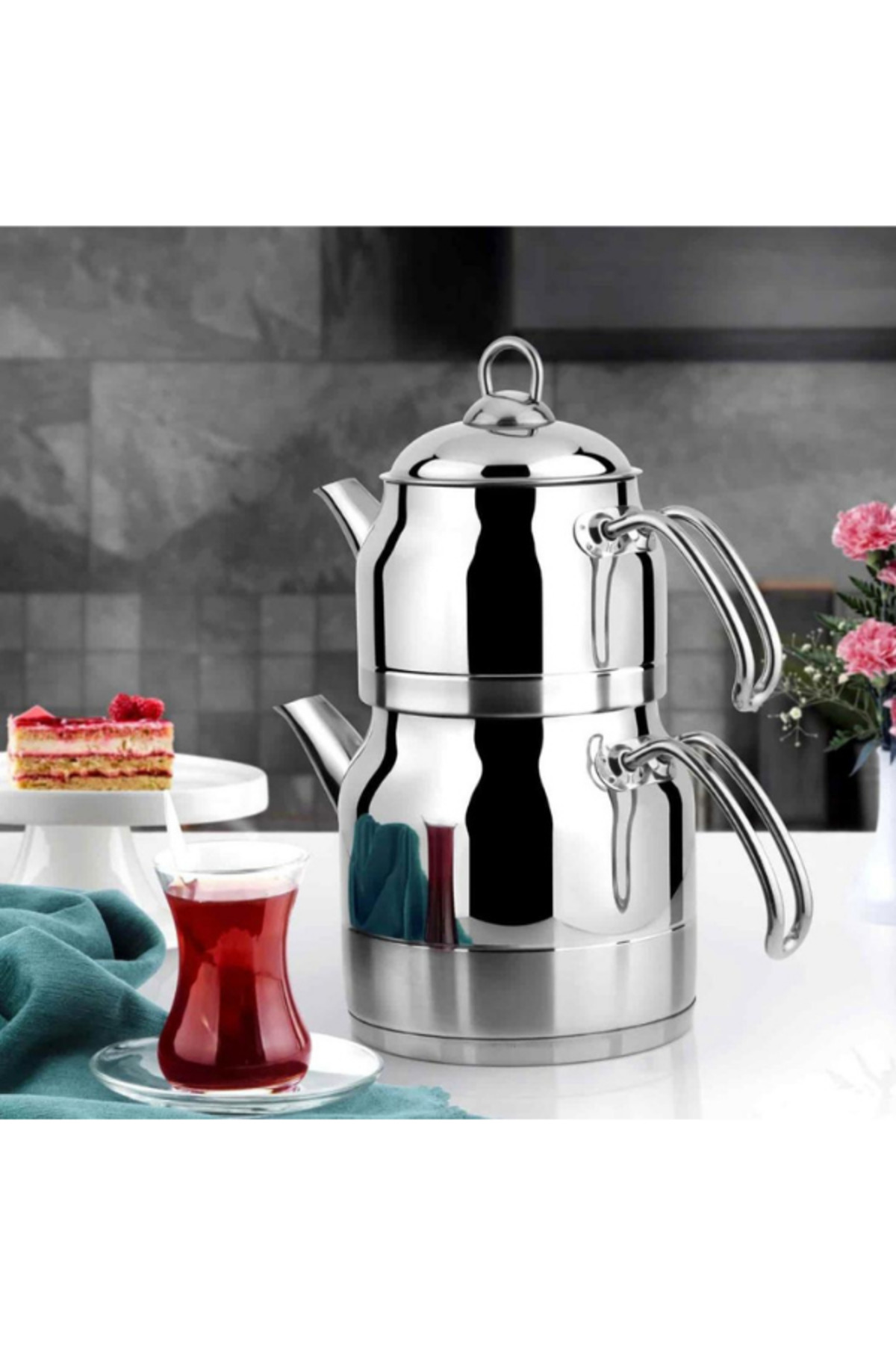 Genel Markalar Lines Ayperi Çelik Çaydanlık Metal Kulp Mini Boy Demlik ...