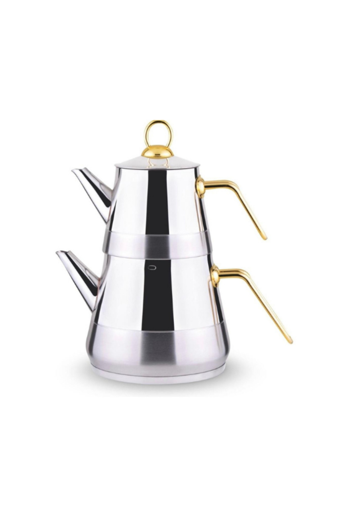 Genel Markalar Lines Piramit Altın Metal Kulp Paslanmaz Çelik Çaydanlık ...