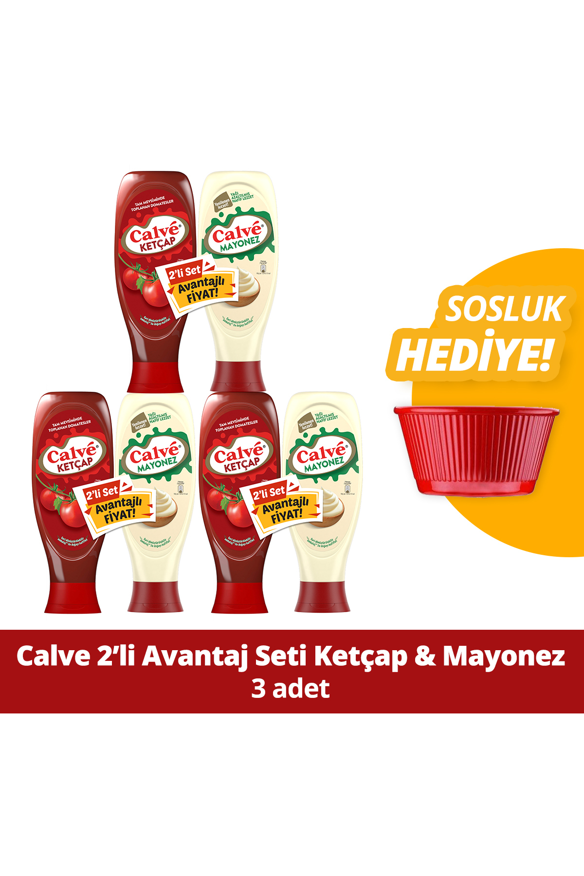 Calve Ketçap 600 G Mayonez Yağı Azaltılmış 540 G 2'li Set X3 Adet ...