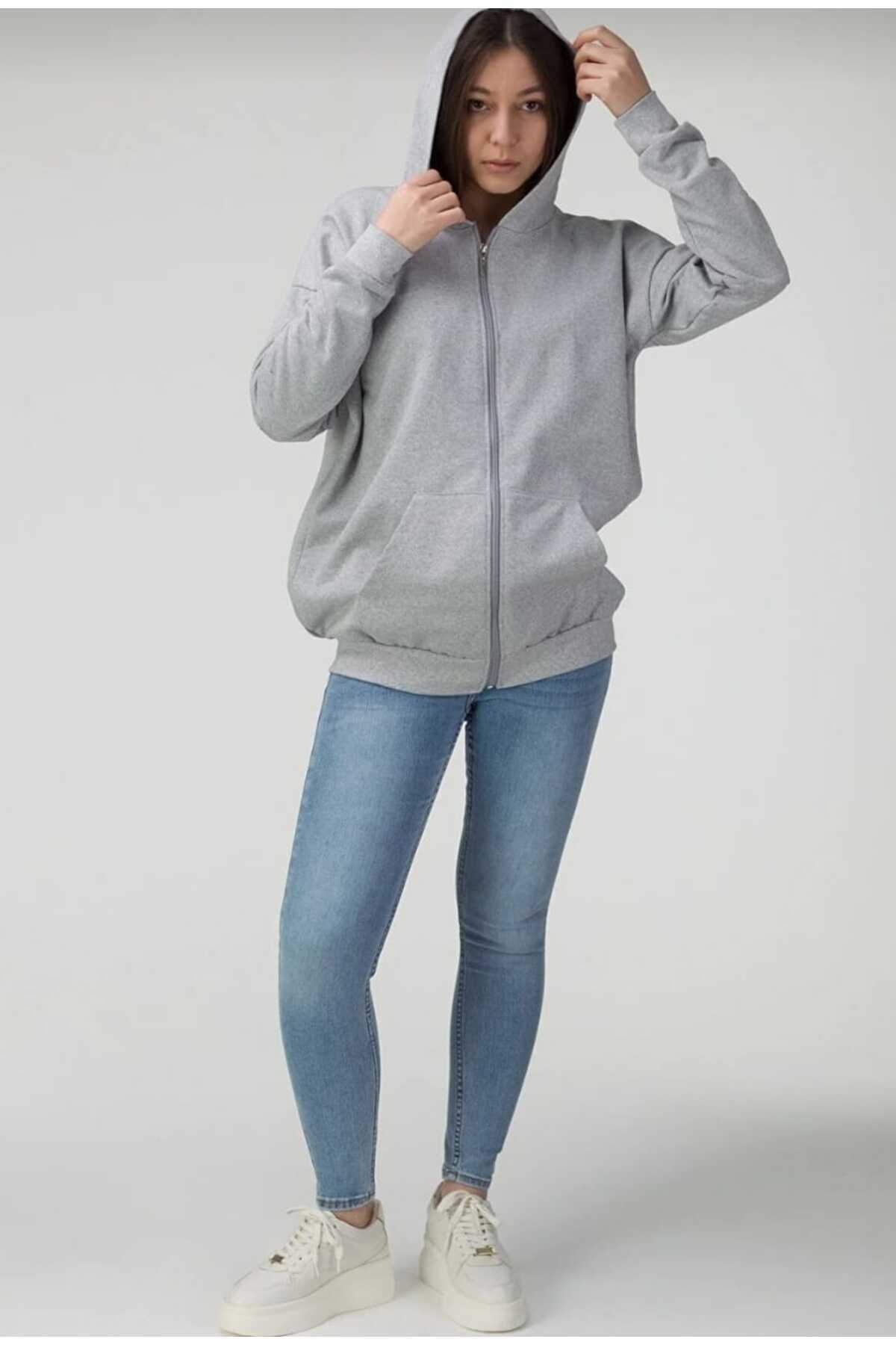 NZN COLLECTION Unisex Kadın Erkek Basic Düz Kapüşonlu Oversize Ceket Fiyatı, Yorumları - Trendyol