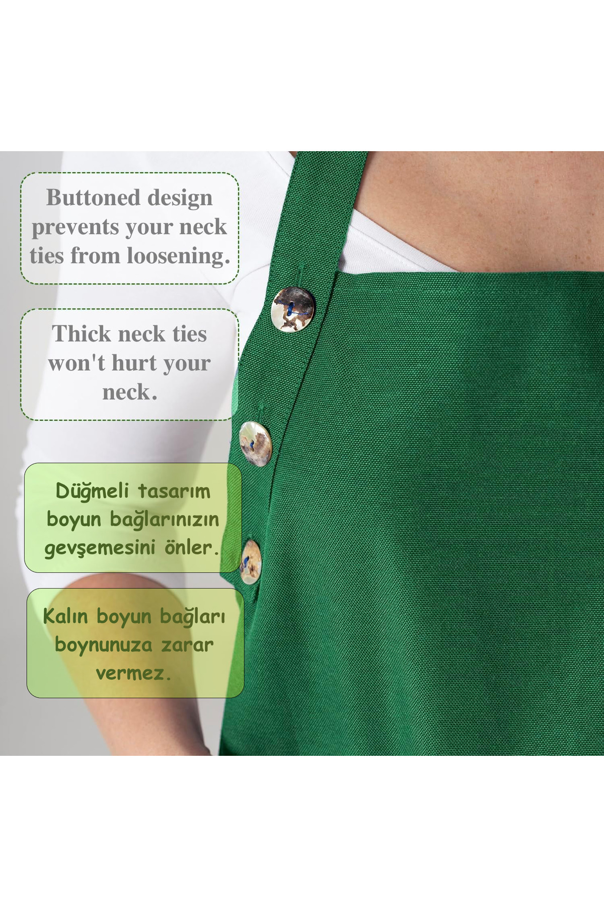 TOSHE Mutfak Önlüğü Su Geçirmez Şef Önlüğü 2 Geniş Cepli Barista Önlüğü ...