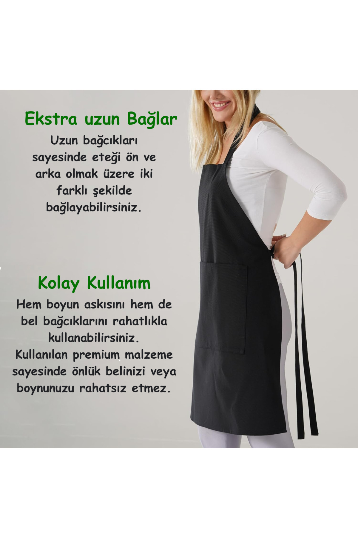 TOSHE Mutfak Önlüğü Su Geçirmez Şef Önlüğü 2 Geniş Cepli Barista Önlüğü ...