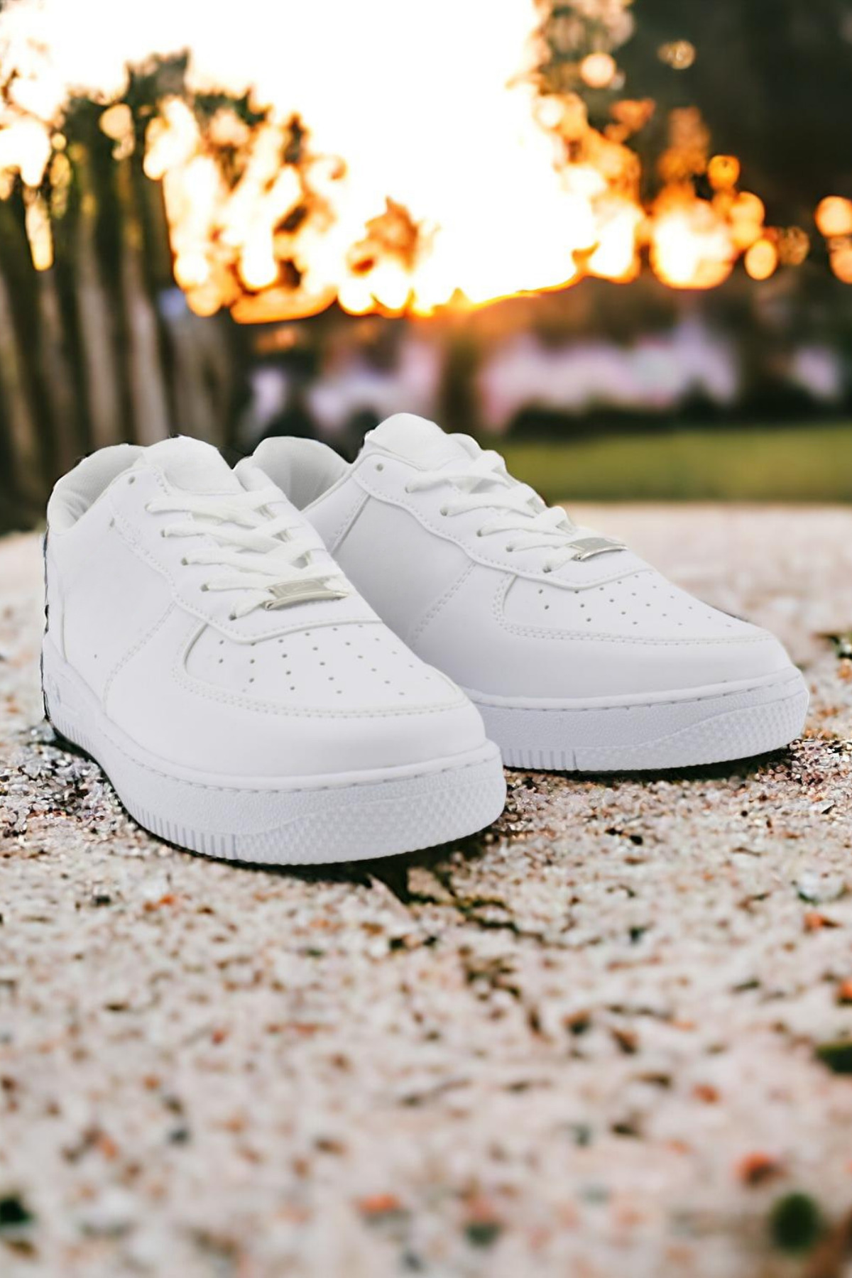 YAKAMEL Unisex White-Black Air Sneaker Daily Force Sports Shoes- Trendyol