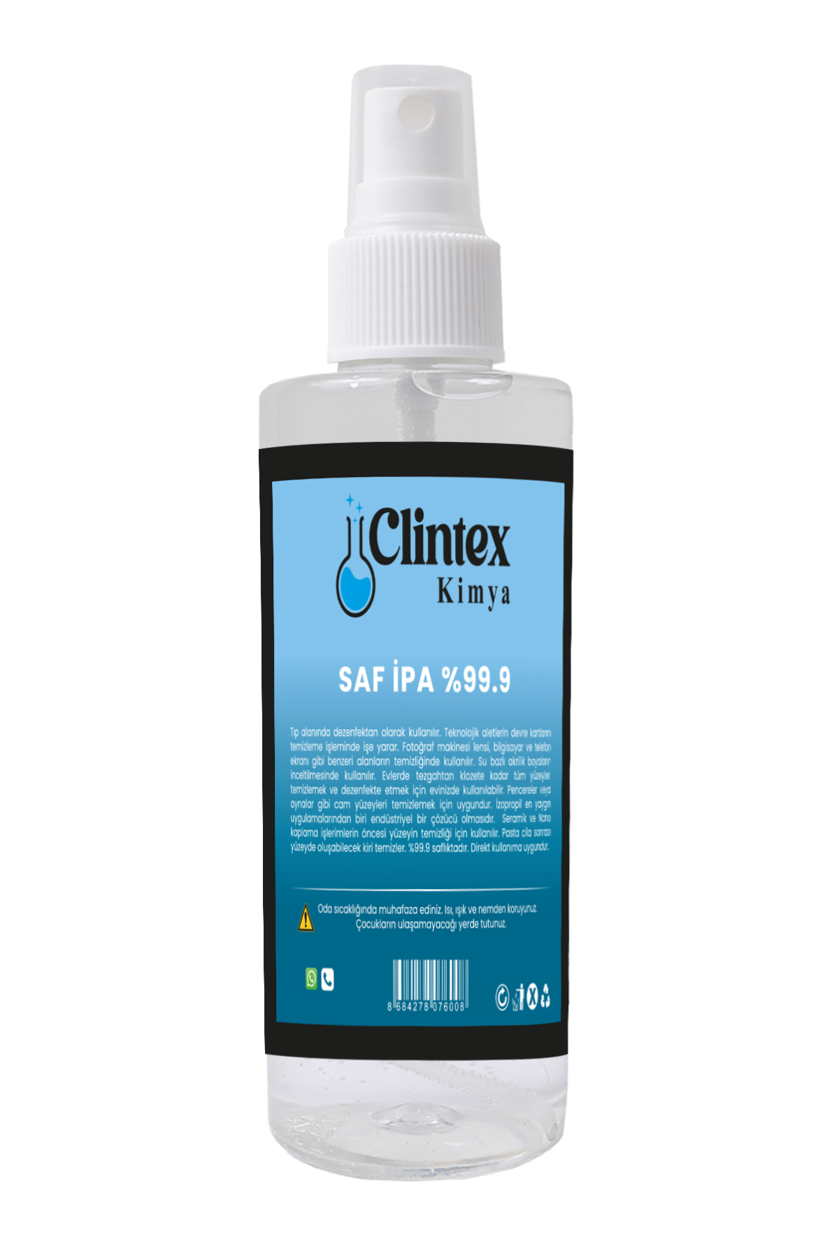 Clintex Kimya %99.9 Saf Ipa Izopropil 200 ml Yüzey Temizleyici Solvent ...