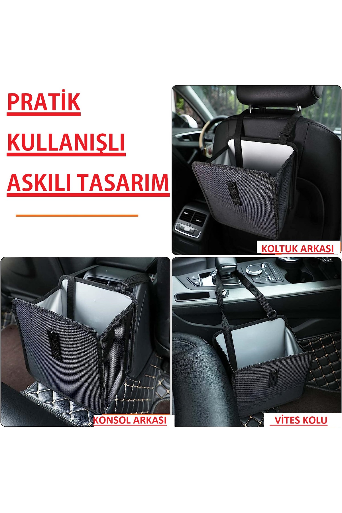 Luti Concept Oto Çöp Kutusu Araba Aksesuar Organizeri Portatif Araç İçi ...