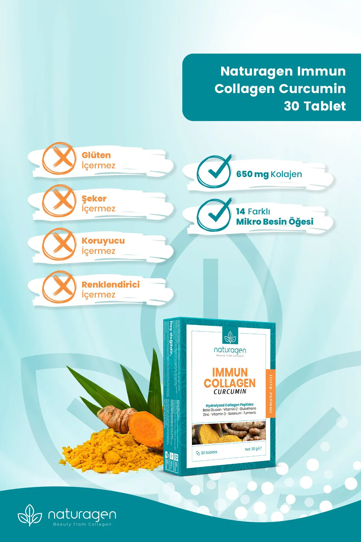 Naturagen Immun Collagen Curcumin Glutatyon Multivitamin 30 Tablet ...