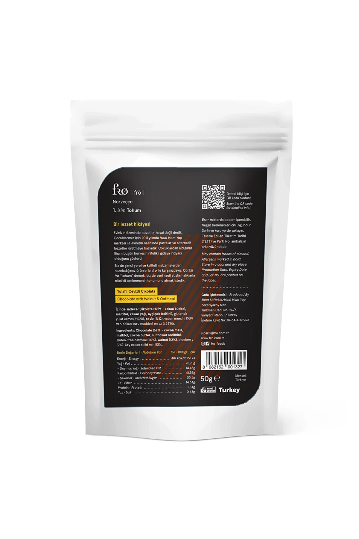 FRO 4'lü Glutensiz Vegan Katkısız Sağlıklı Atıştırmalık Kraker, Yulaflı ...