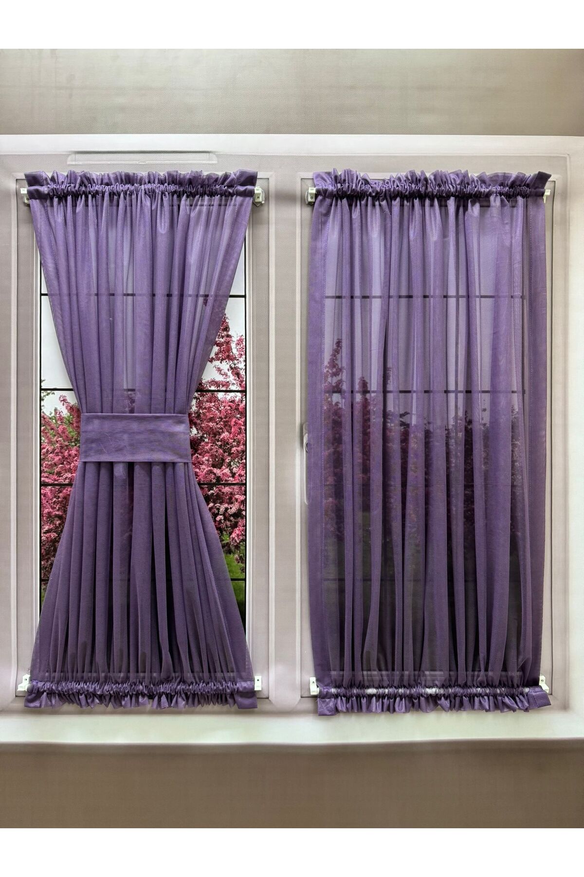 elision home Mor Kelebek Briz Çubuklu Perde, Mutfak Kapı Pencere içi ...