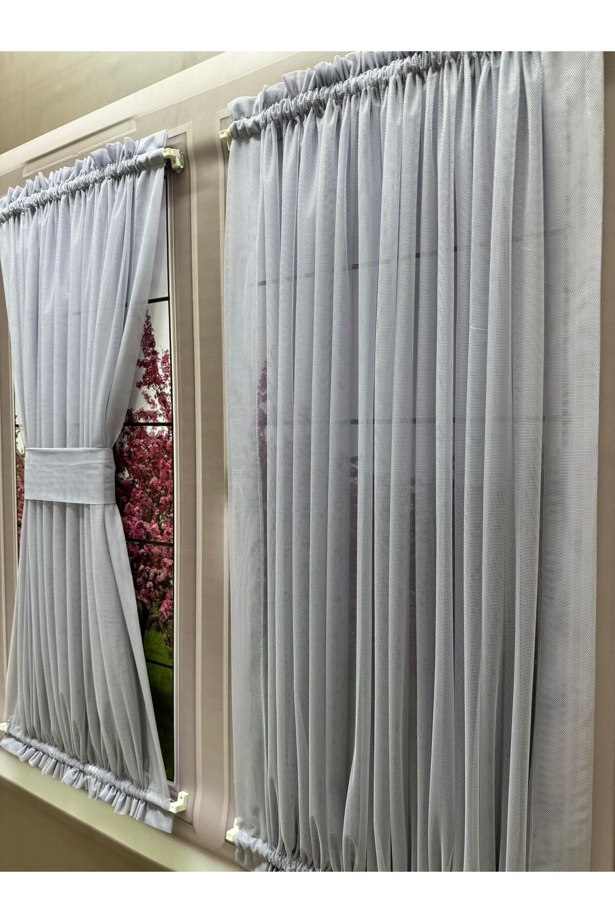 elision home Lila Kelebek Briz Çubuklu Perde, Mutfak Kapı Pencere içi ...