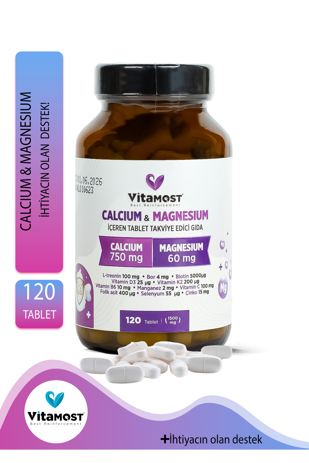 Vitamost Calcium | Magnesium 1500mg Çinko D3k2 (KALSİYUM MAGNEZYUM ...