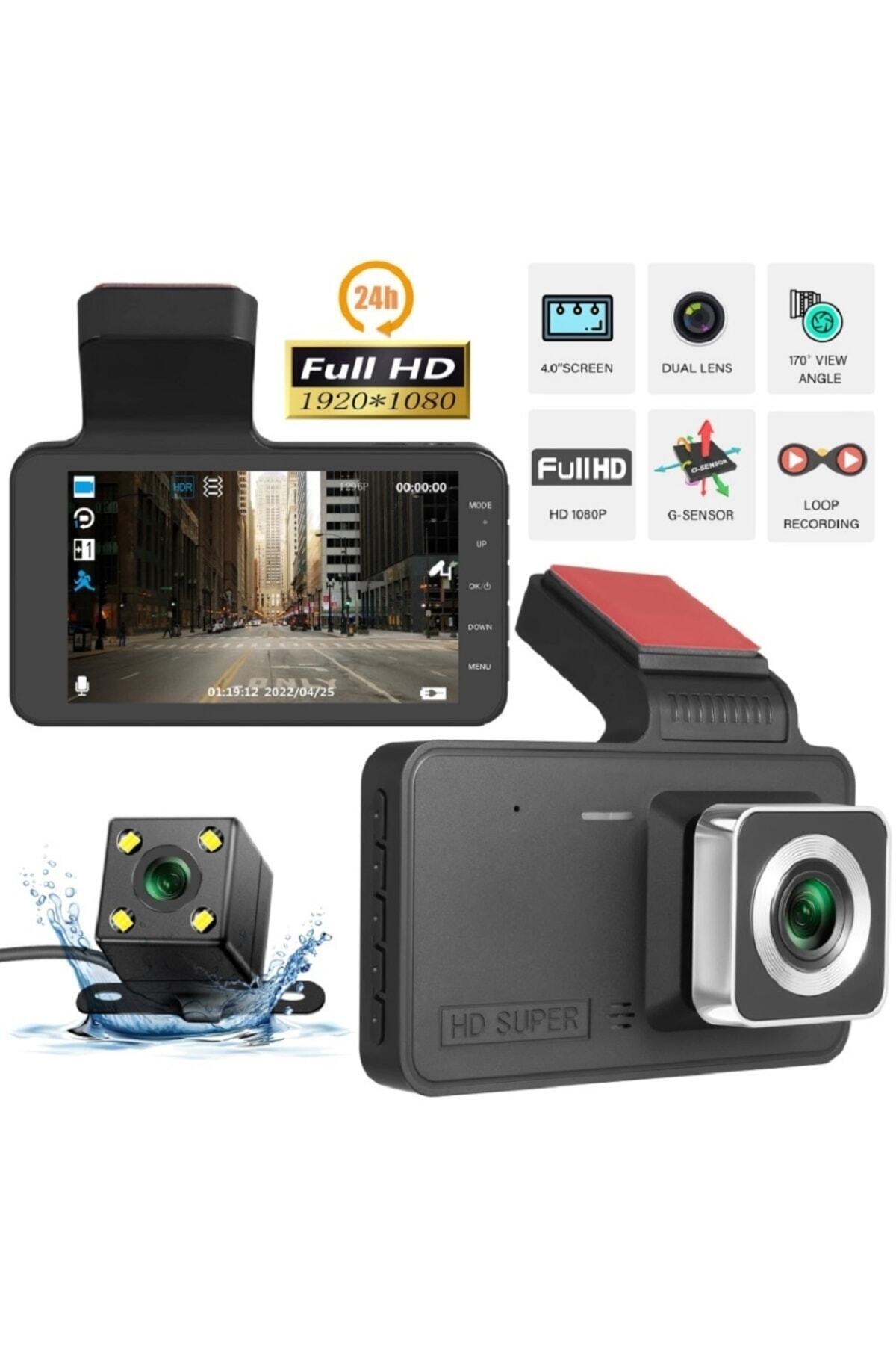 Wevolt YENİ Mb-200 4" Fullhd Ekran Araç Içi Ön Ve Arka Kamera Gece ...