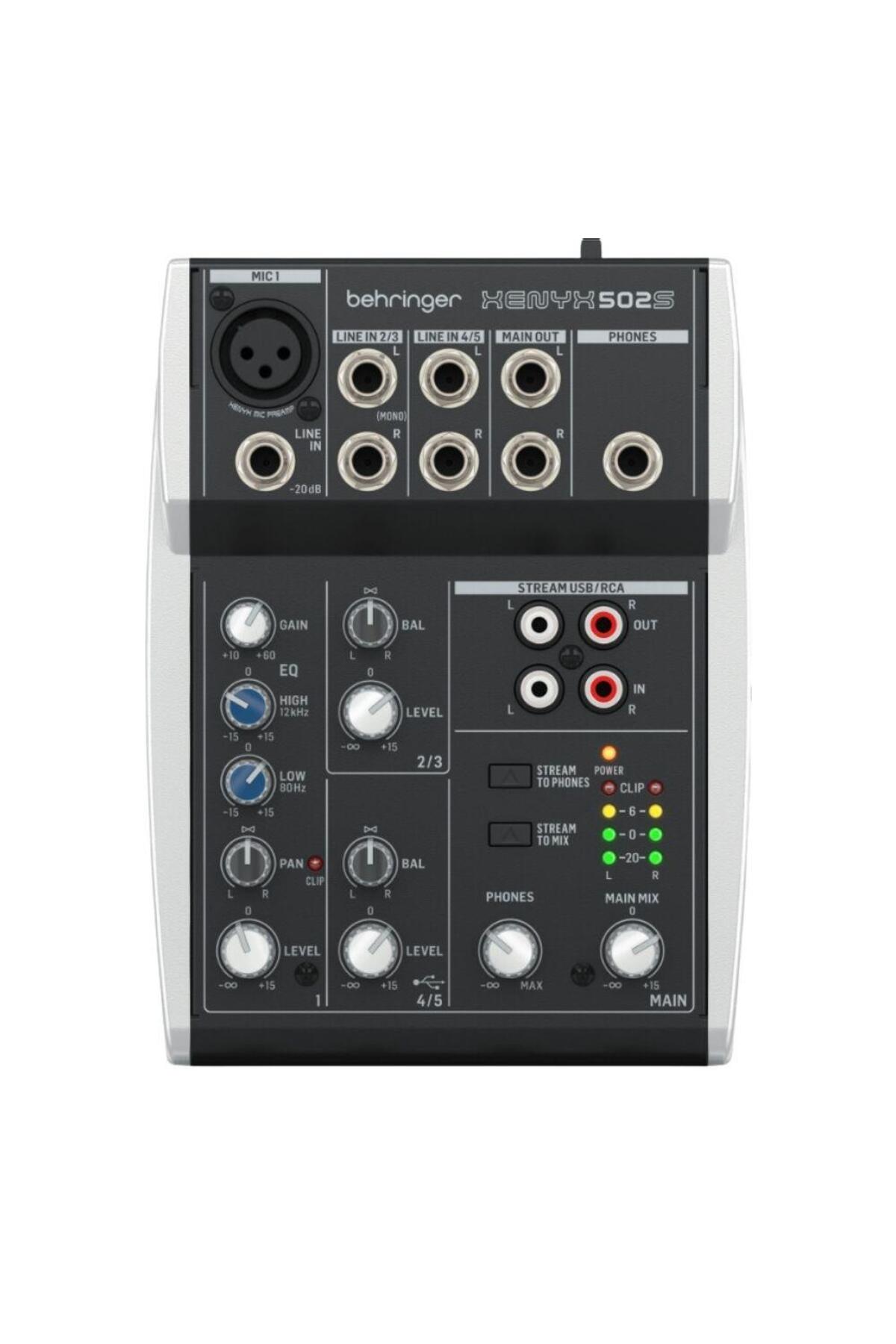 Behringer Xenyx 502S Premium Analog 5-Input Mixer with USB Streaming ...